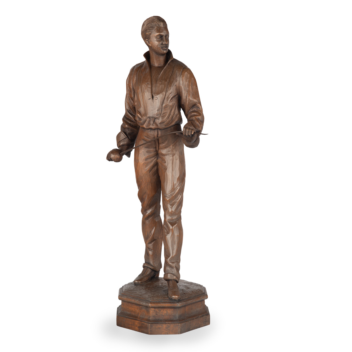An attractive walnut model of fencer | Barnebys