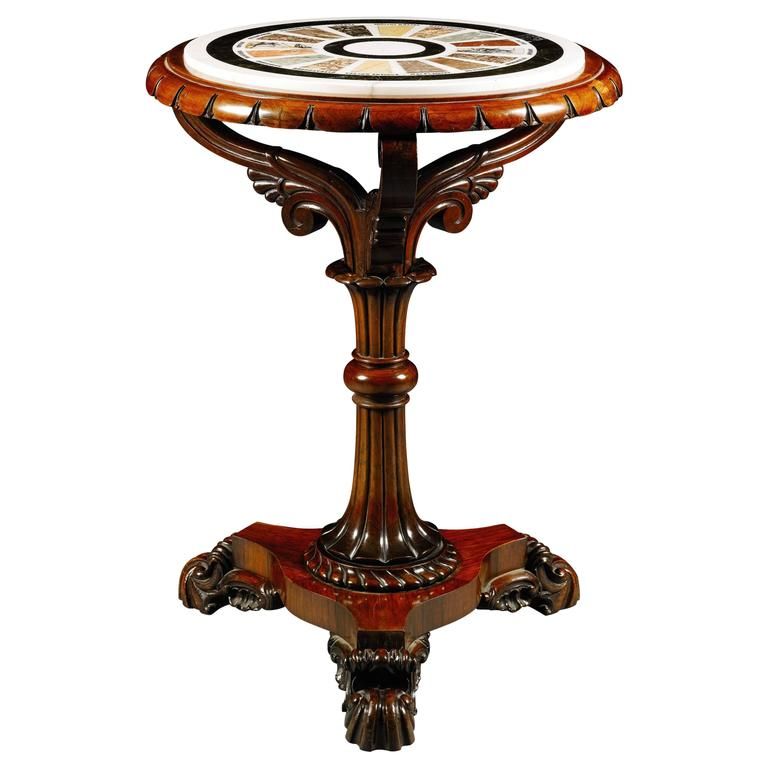 A Regency mahogany and rosewood occasional table with an inset specimen ...