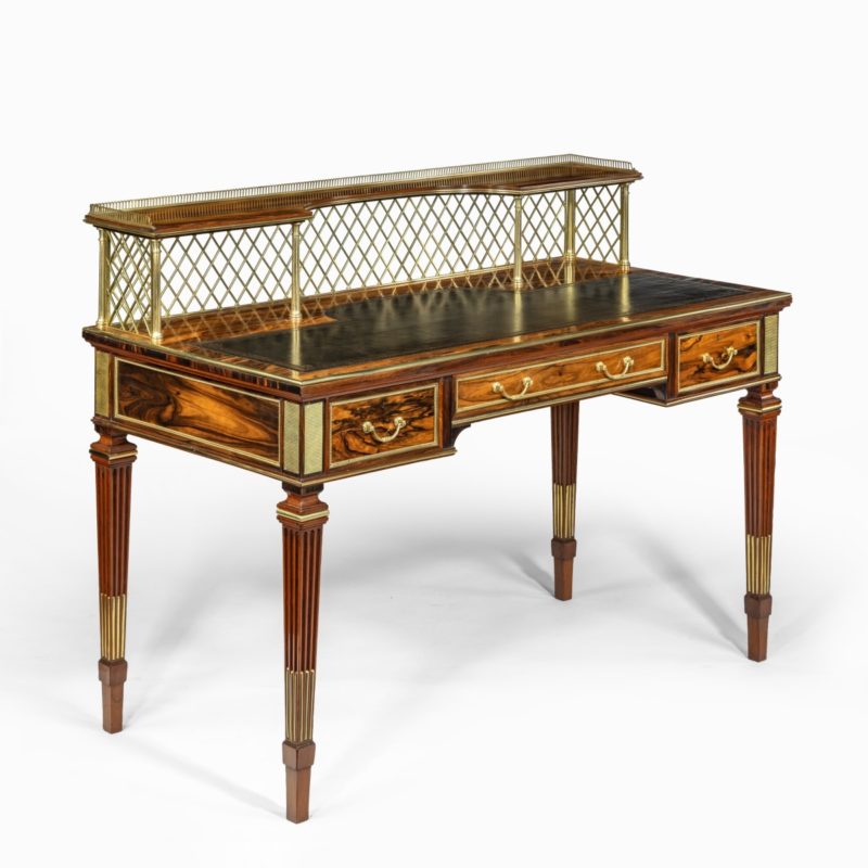 An olivewood writing table by Wright and Mansfield | Barnebys