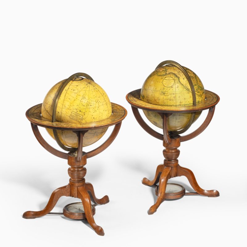 A rare pair of 9 inch table globes by Cary, each dated 1816 | Barnebys