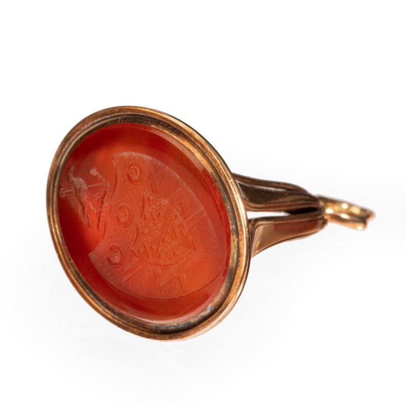 Captain Hood’s gold and hardstone armorial fob seal | Barnebys