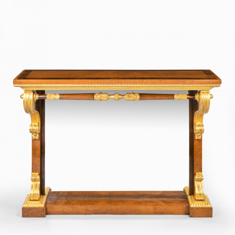 A striking George IV amboyna, rosewood and gilt console table ...