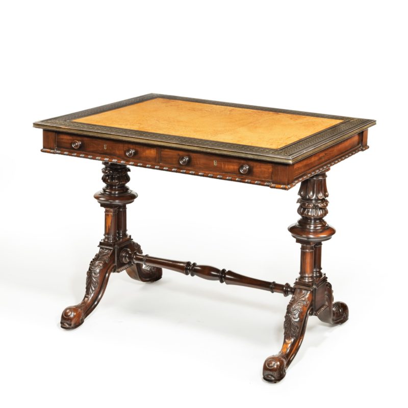 A Goncalo Alves (Albuera wood) writing table by Gillows and Bullock ...