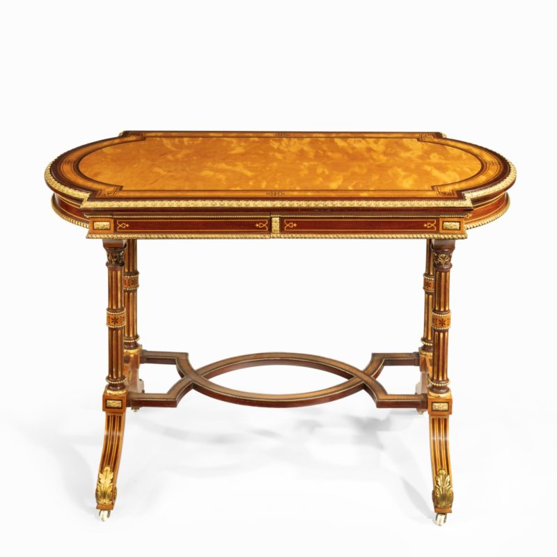 A Victorian fine satinwood ladies’ writing table attributed to Holland ...