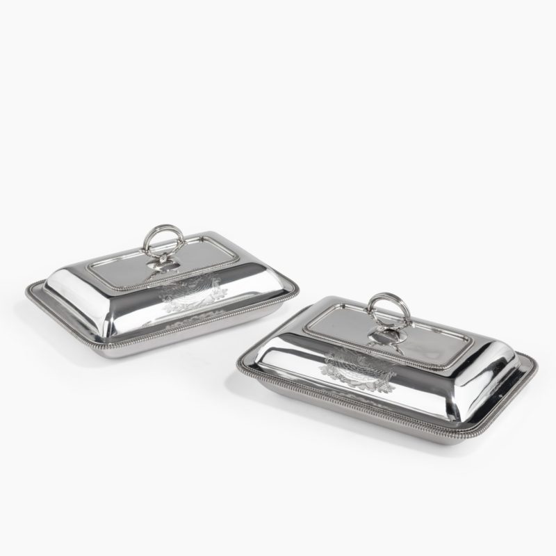 Captain Sir George Collier’s presentation silver entree dishes by ...