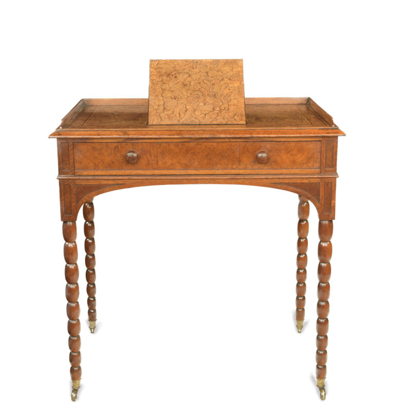 An oak and pollard oak writing table attributed to George Bullock ...