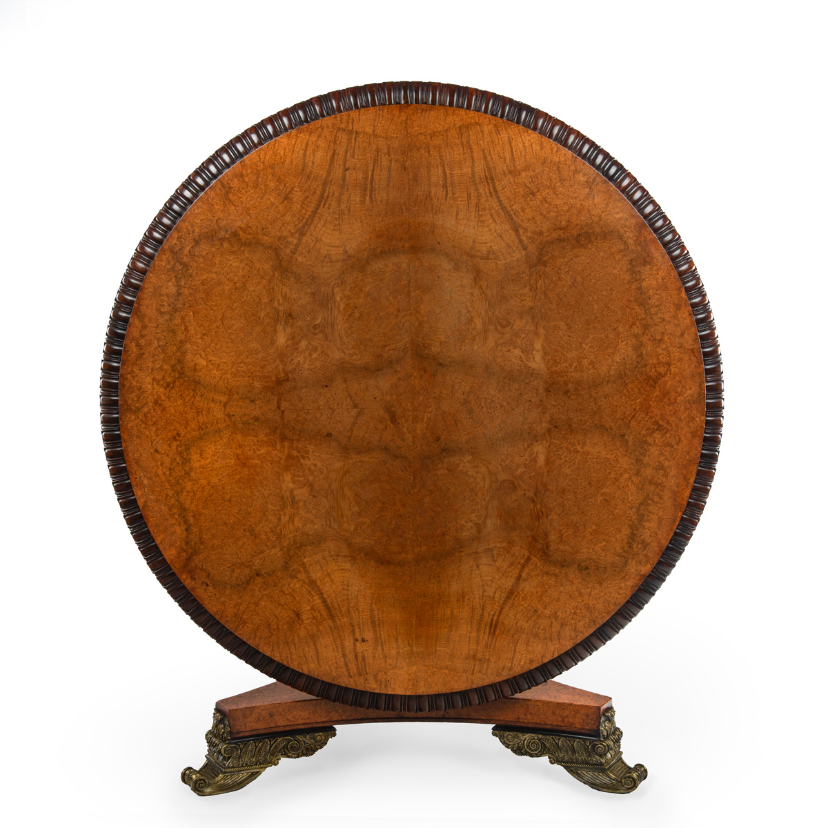 A Fine Late George IV Period Amboyna Centre Table, c.1830 | Barnebys