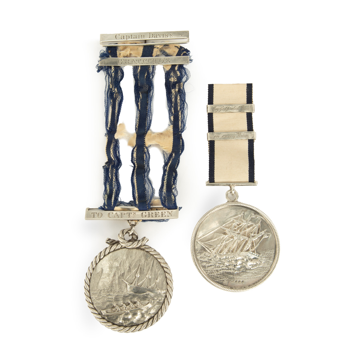 Captain Thomas Green’s silver Medals for Heroic Conduct at Sea dated ...