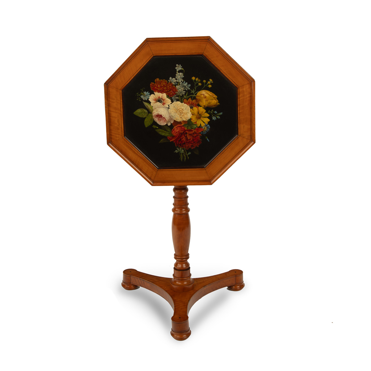 A satinwood hexagonal tilt-top table – RESERVED | Barnebys