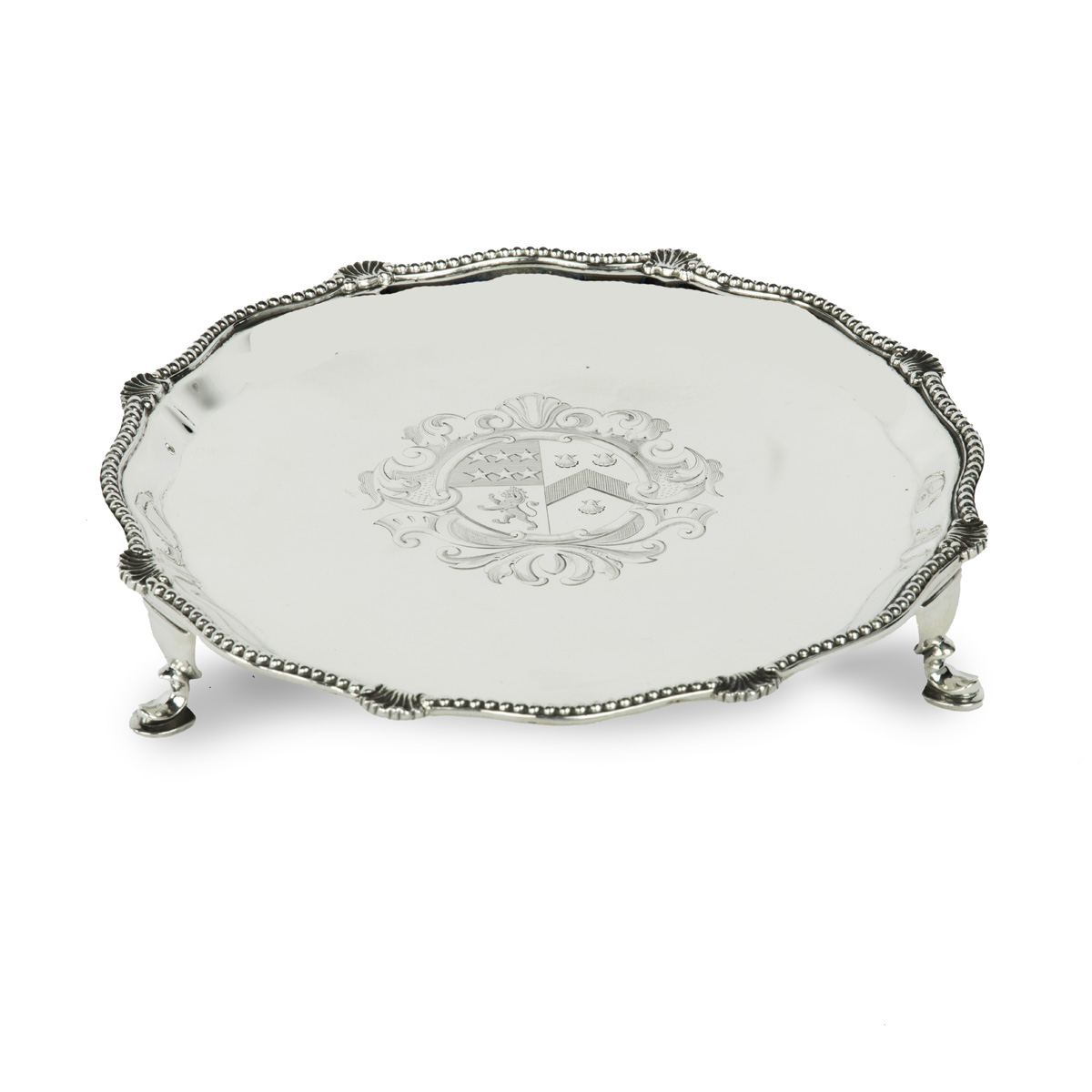 A Victorian silver armorial tray presented to Brig. General Sir Bertram ...