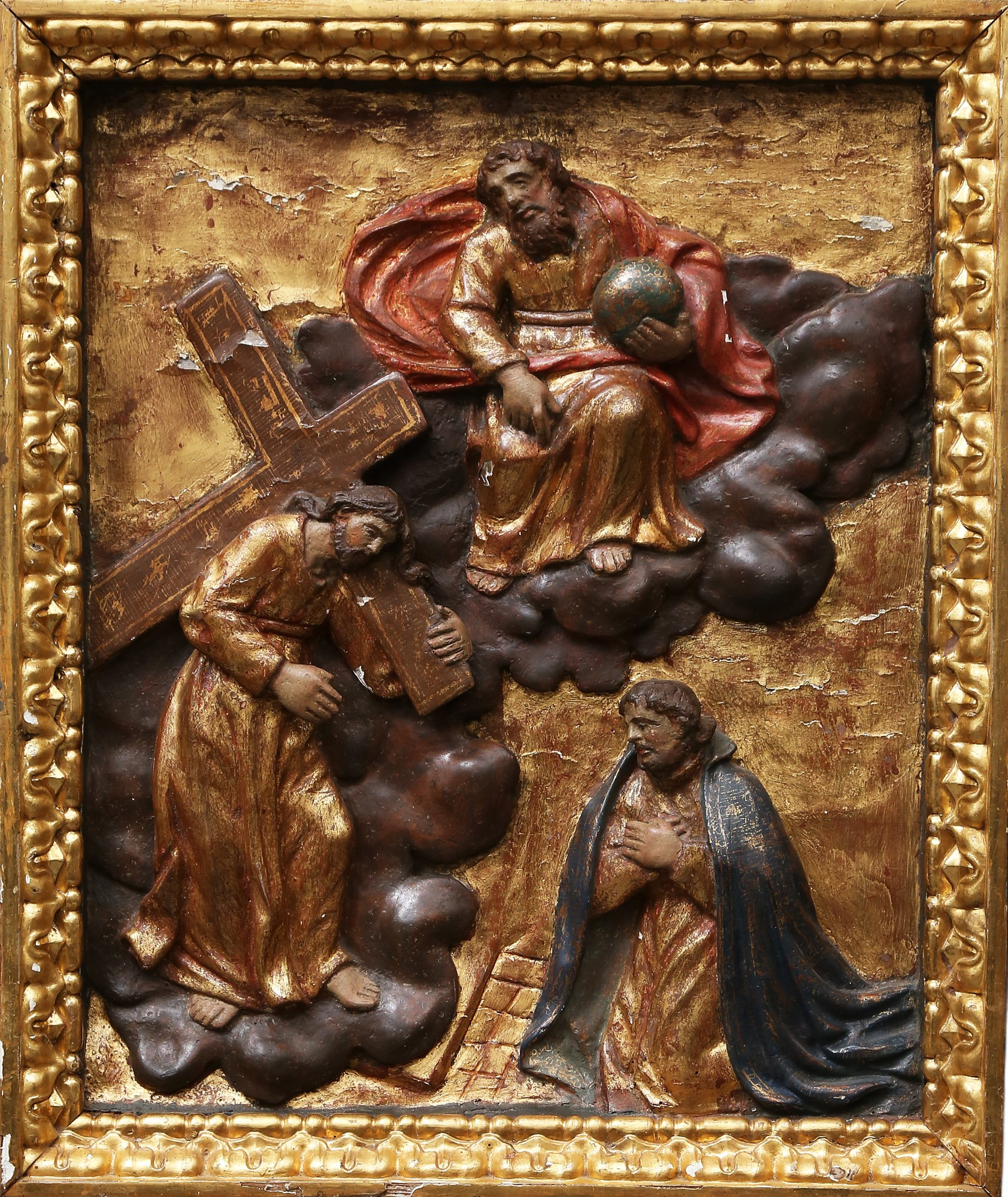 ESCUELA ESPAÑOLA DEL SIGLO XVII. Aparición de Cristo y Dios Padre a un ...