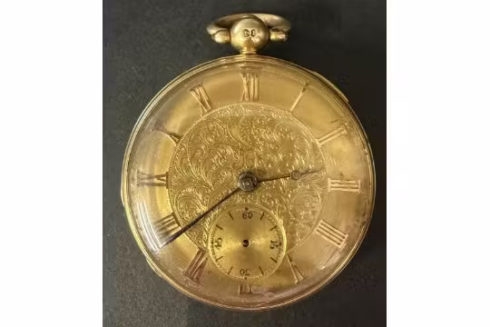 18ct Gold cased pocket watch, weight including mechanism 71.8g | Barnebys