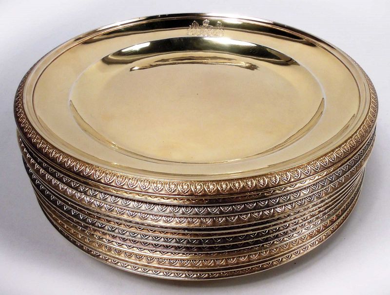 Set of 12 Biennais French Empire Plates with Hanover Dynasty Arms ...