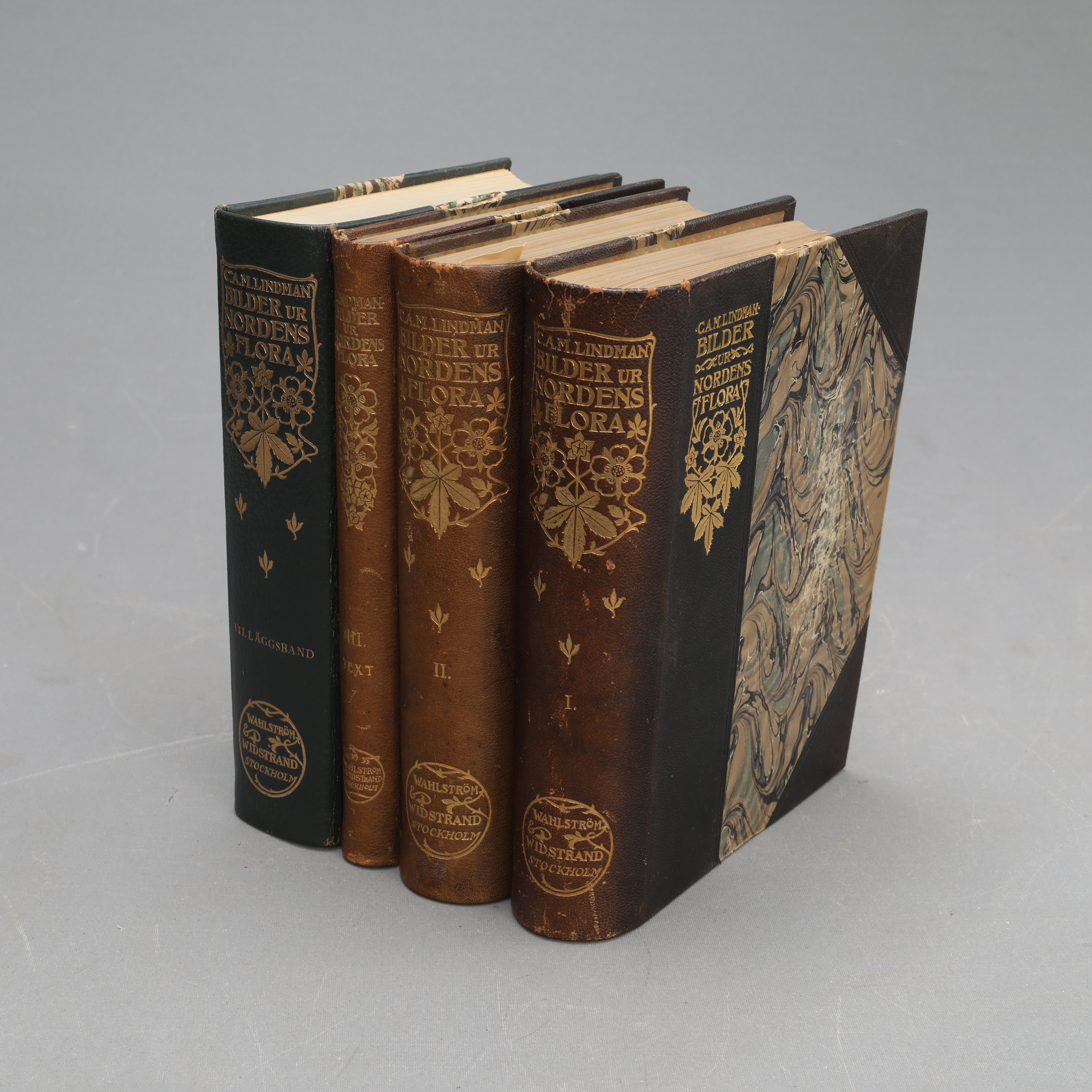 CARL AXEL MAGNUS LINDMAN. Böcker, 4 band, "Bilder ur nordens flora",C.A ...