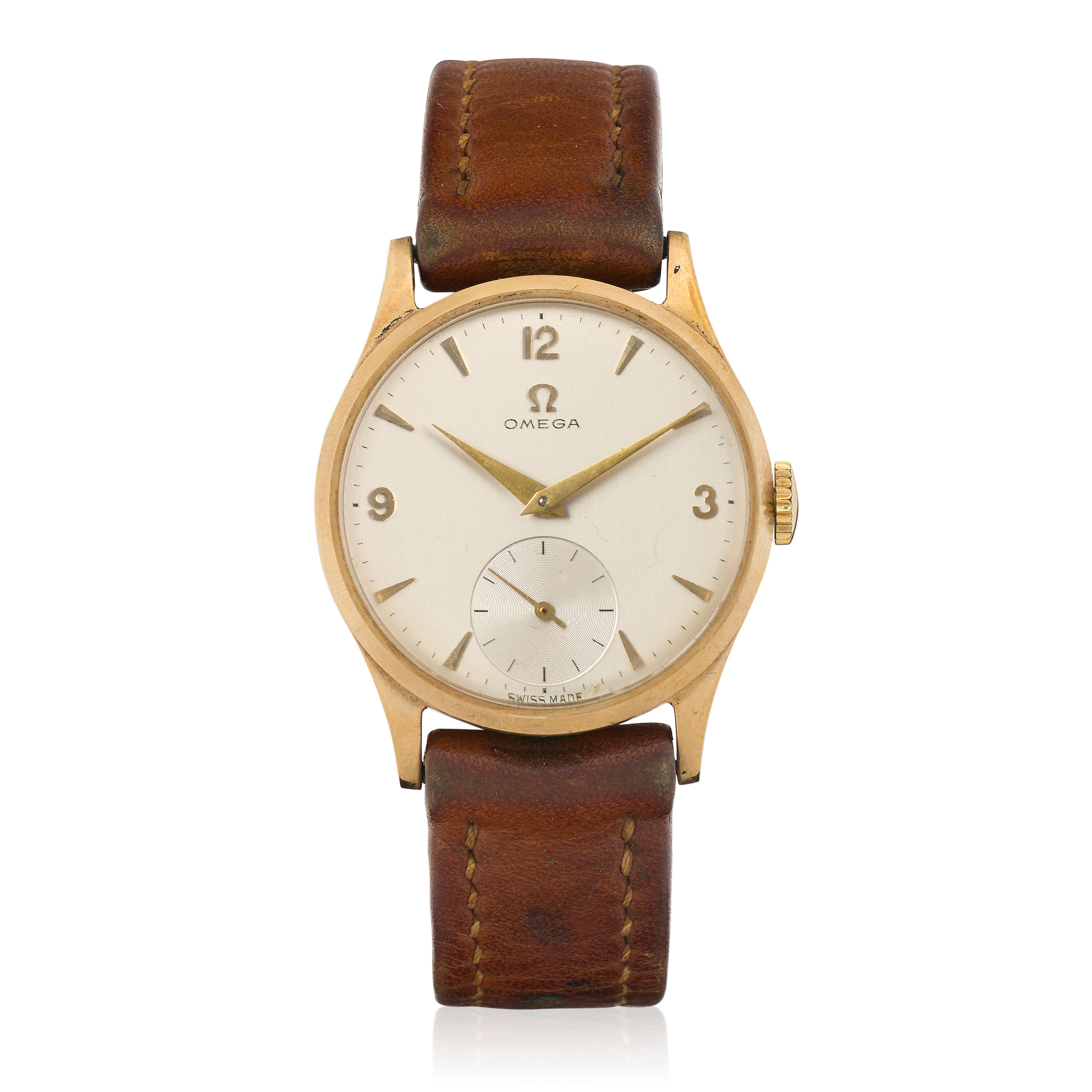 Omega. A 9K gold manual wind wristwatch Ref: 13322, Birmingham Hallmark ...