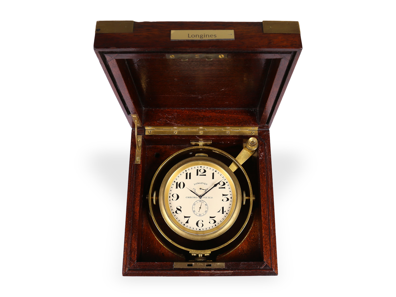 Rare, small Longines marine chronometer, top-of-the-line caliber 21.29 ...