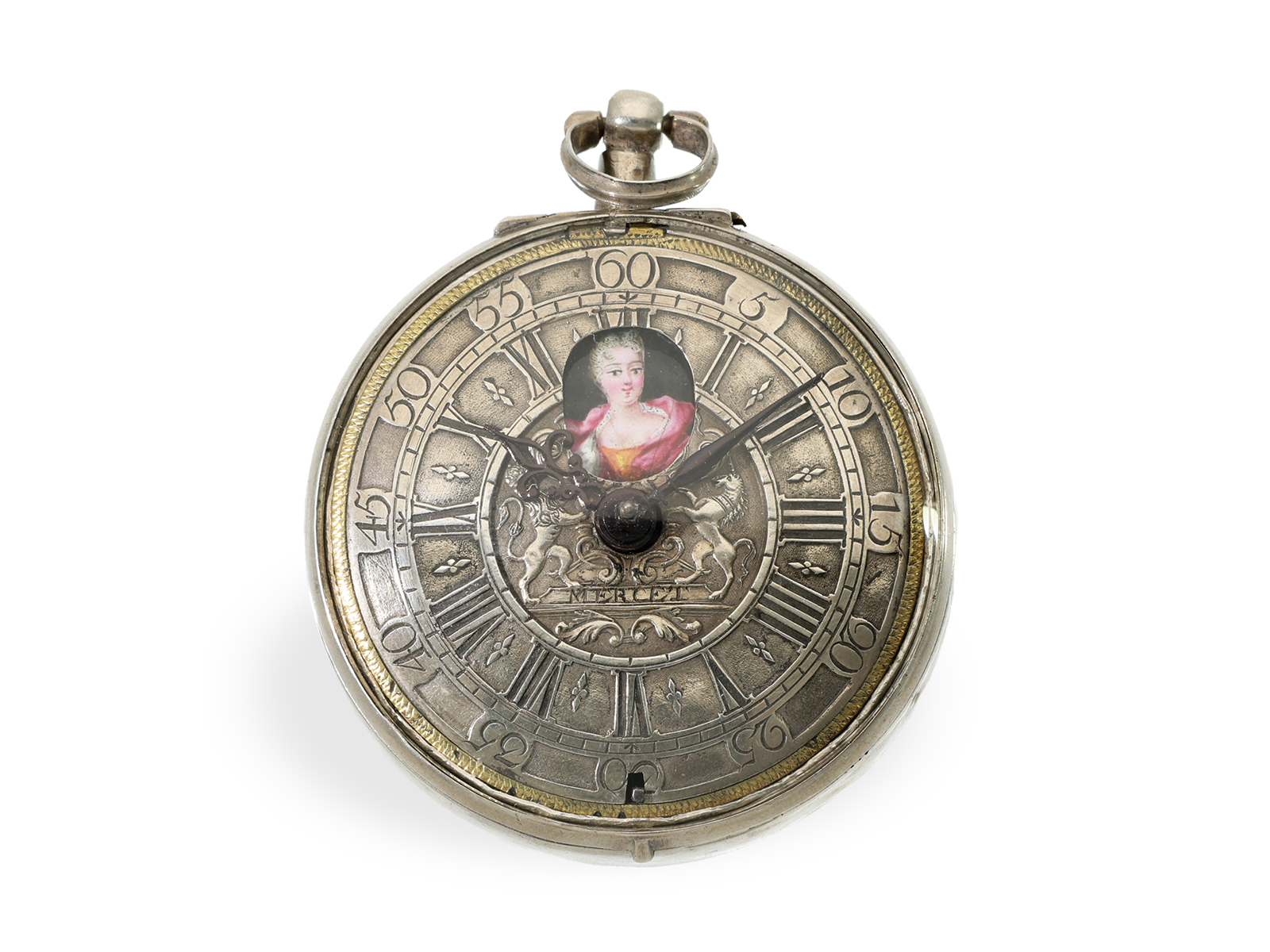 Pocket watch: extremely rare early pocket watch with automaton, Jaques ...