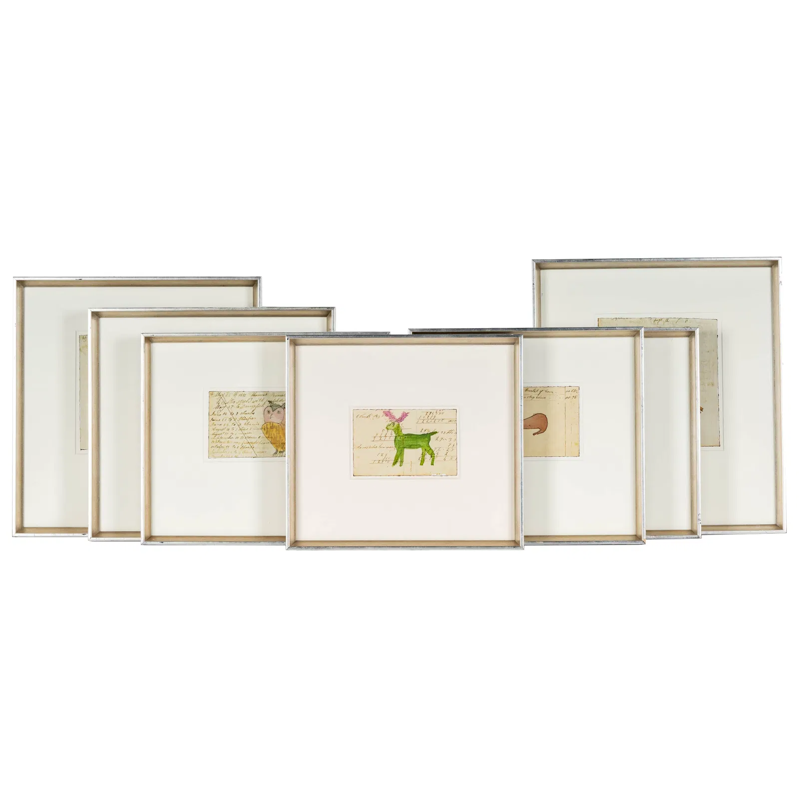 A Group of Seven Mennonite Ledger Drawings | Barnebys