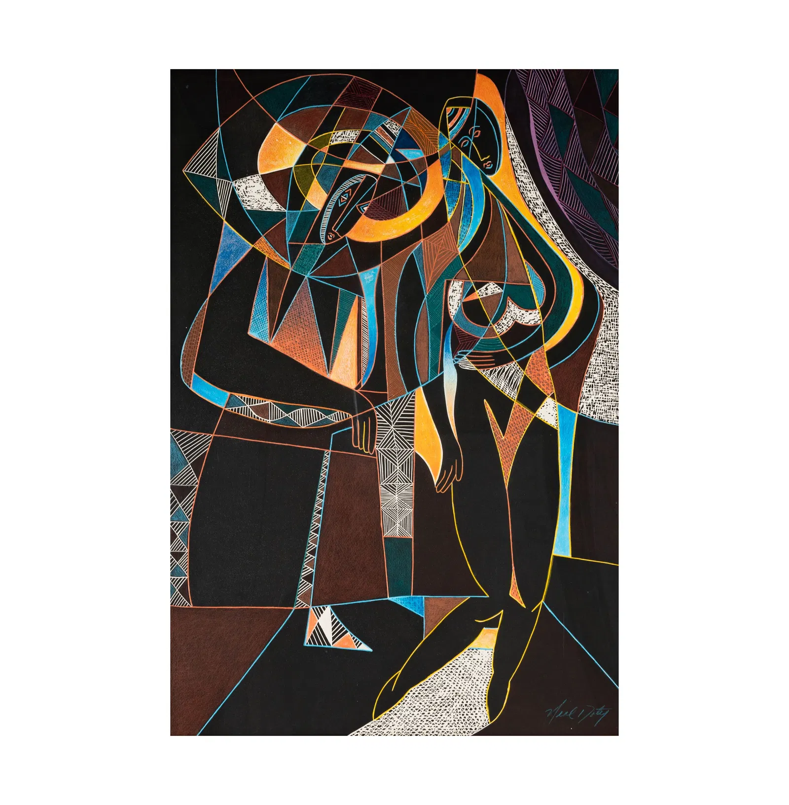 MAVRINA Tatiana (1900-1996) Vita, 1967 Blue paper, tempera, gouache ...