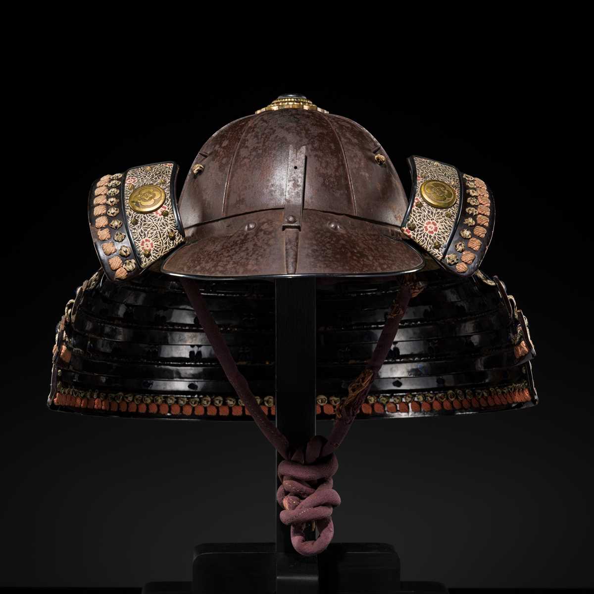A FINE RUSSET-IRON SUJIBACHI KABUTO WITH SETTSU-IKEDA CLAN MON | Barnebys