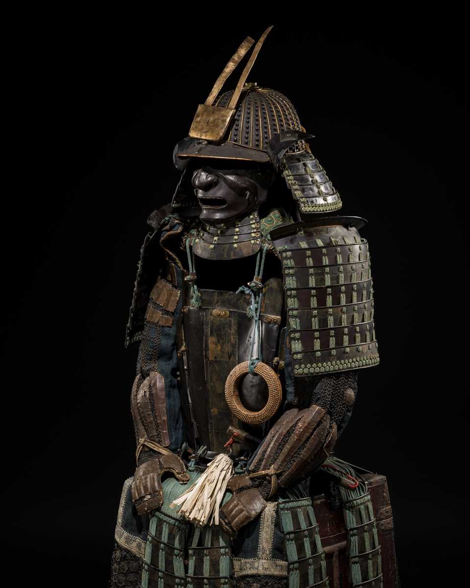 AN IRON GOMAI-DO GUSOKU (FIVE PIECE CUIRASS ARMOR) AND MYOCHIN KABUTO ...