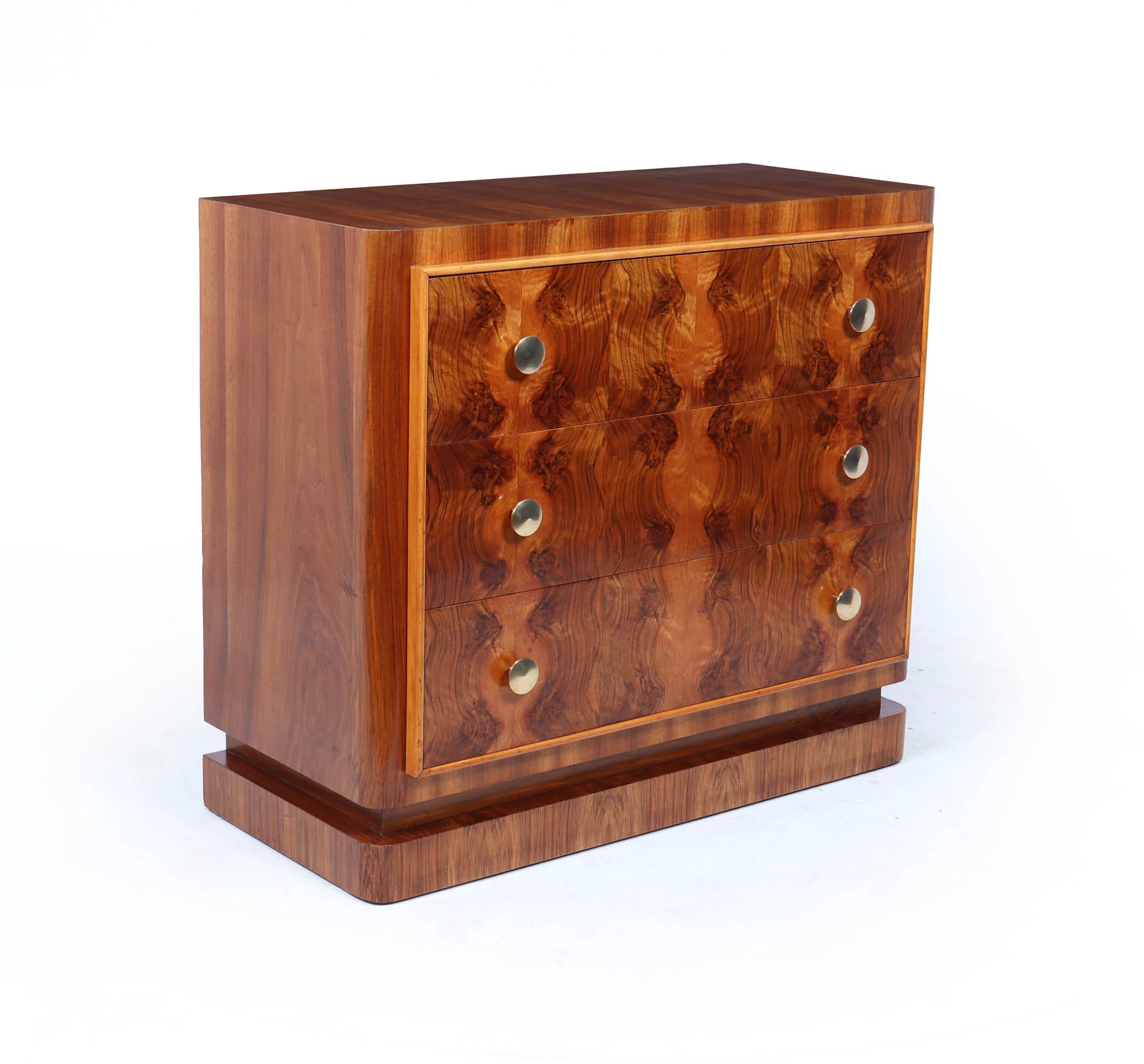 1930s Art Deco Burr Walnut Chest of Drawers | Barnebys
