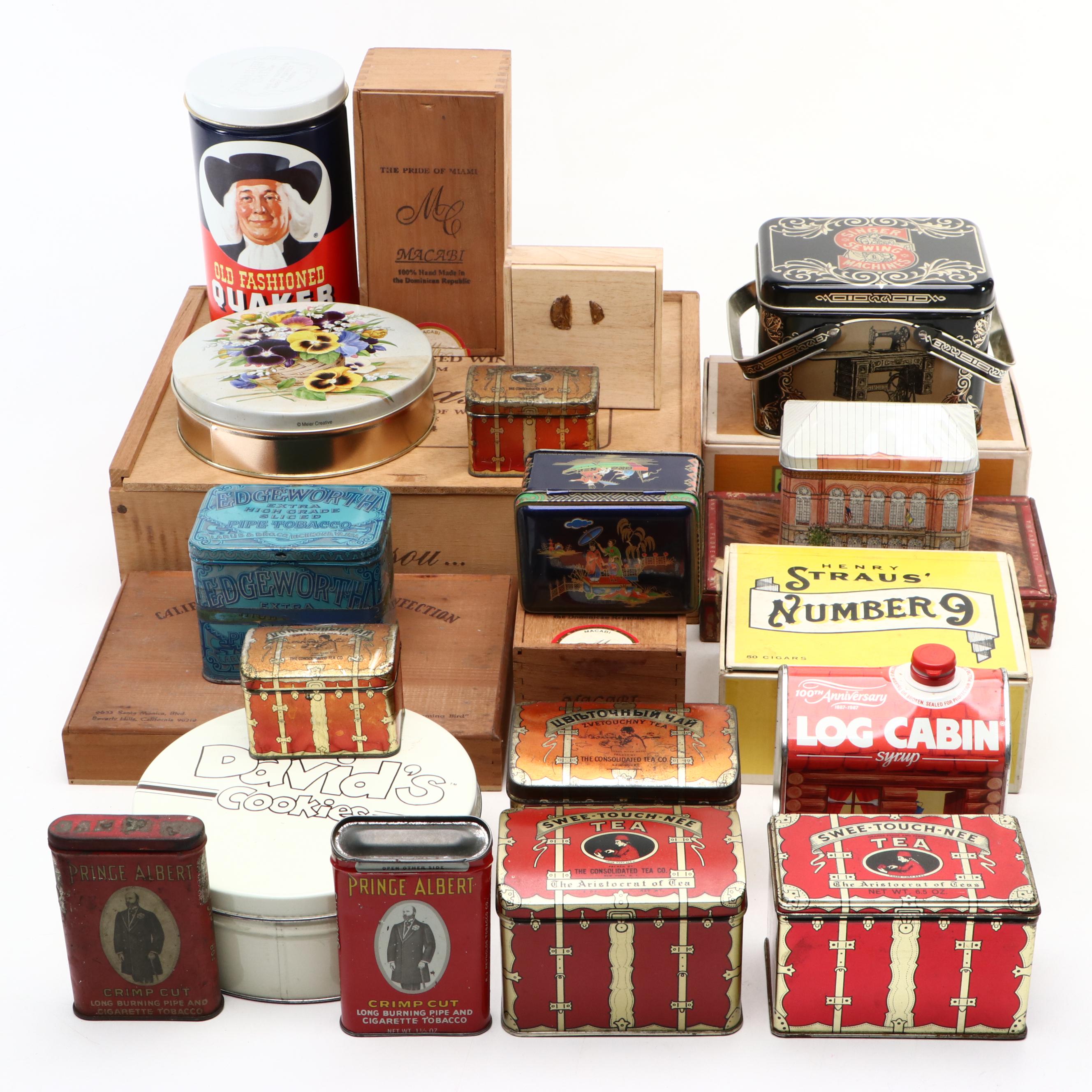 Swee-Touch-Nee Tea, Edgeworth Tobacco and More Tin Boxes with Other ...
