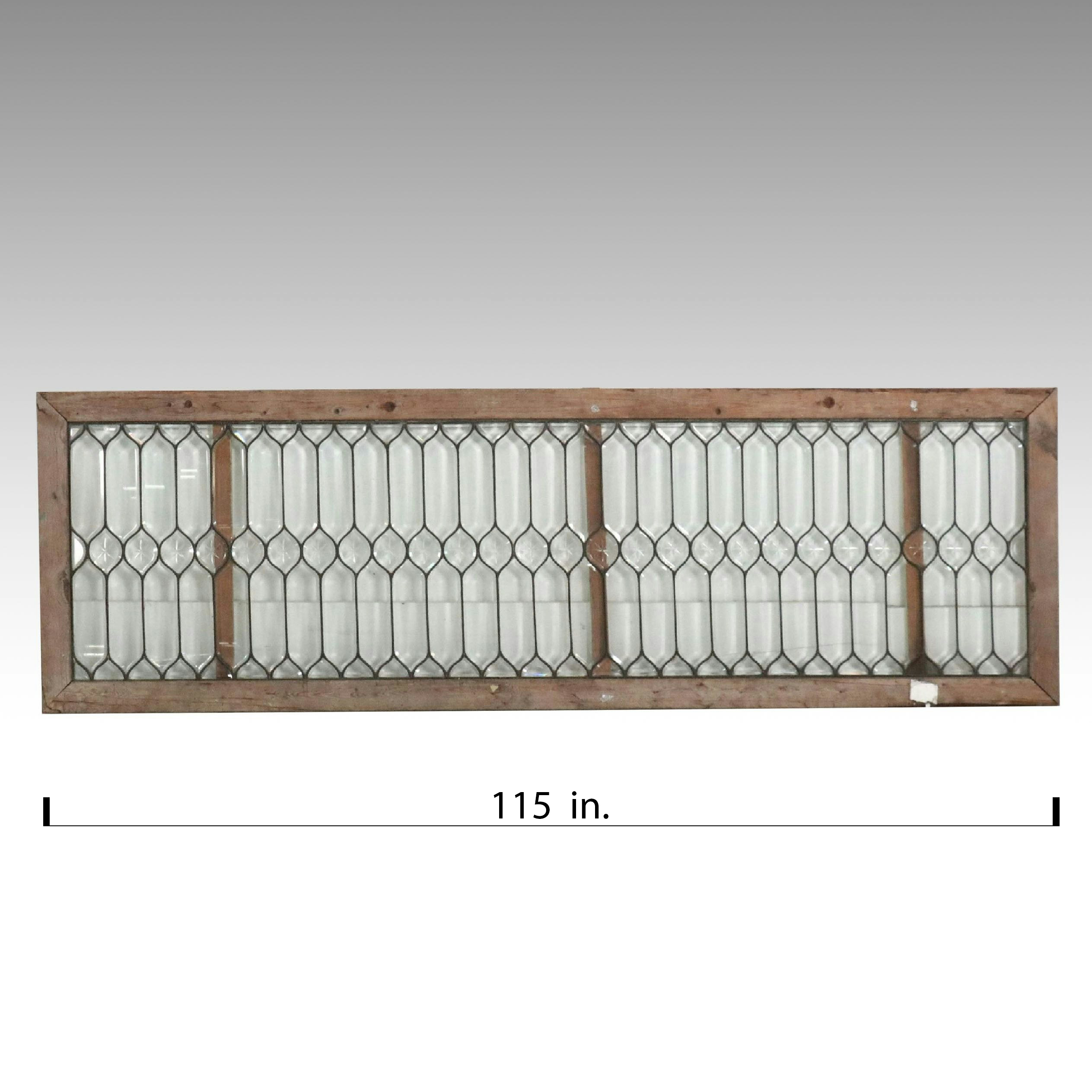 Large-Scale Beveled and Leaded Glass Storefront Transom Window, Early ...