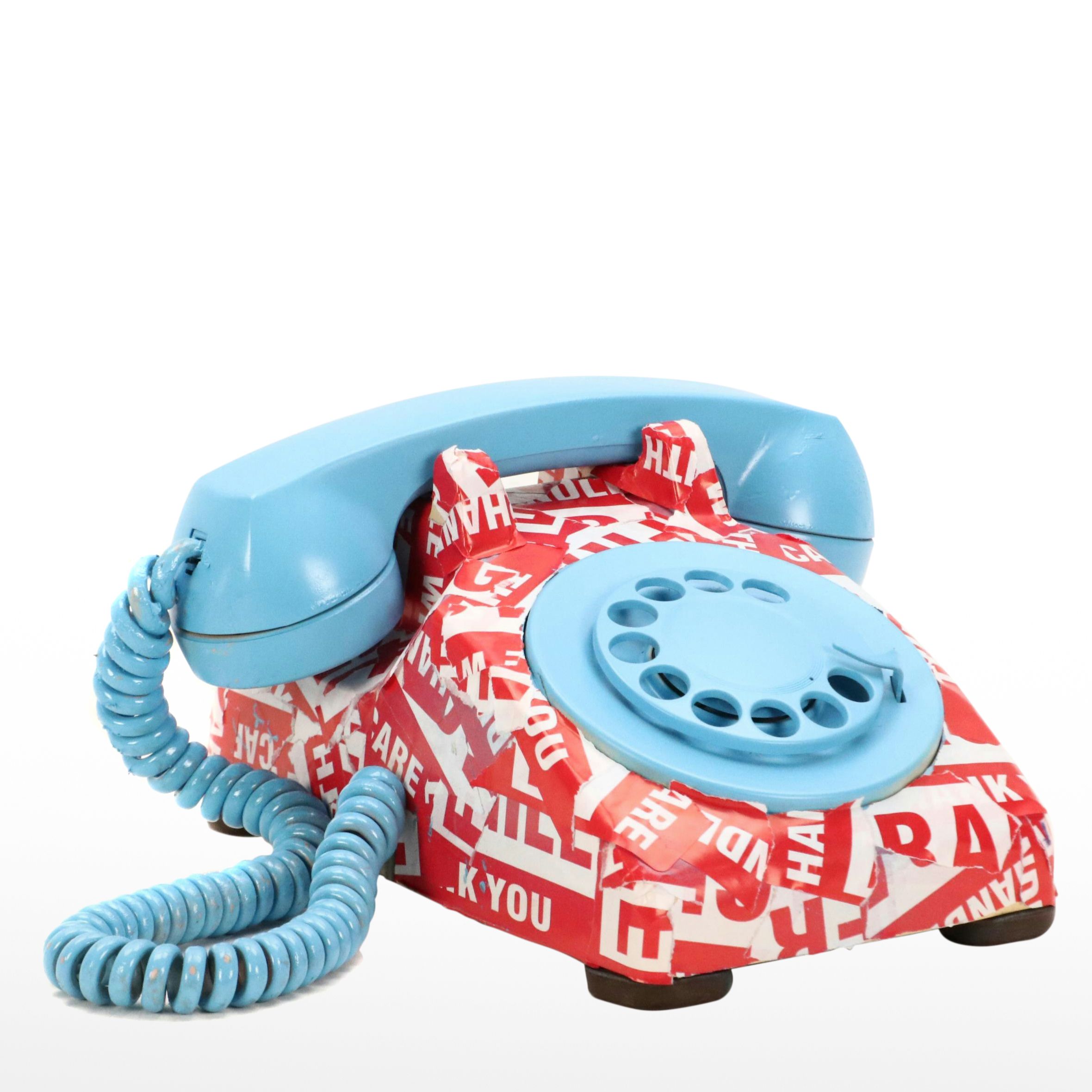 E.M. Zax Found Object Pop Art Phone with Fragile Tape, 2025 | Barnebys