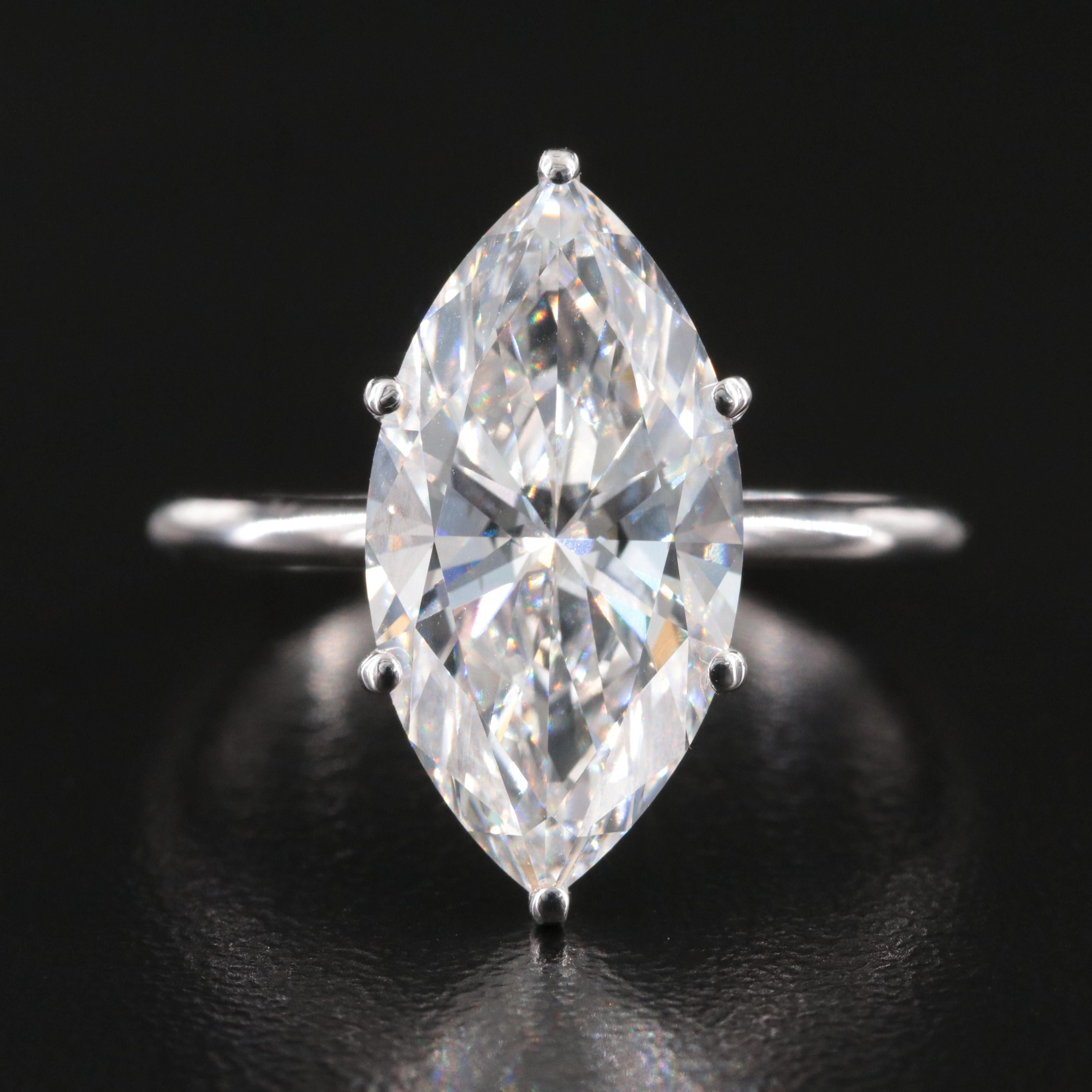 18K 5.02 CT Lab Grown Diamond Solitaire Ring with IGI Report | Barnebys