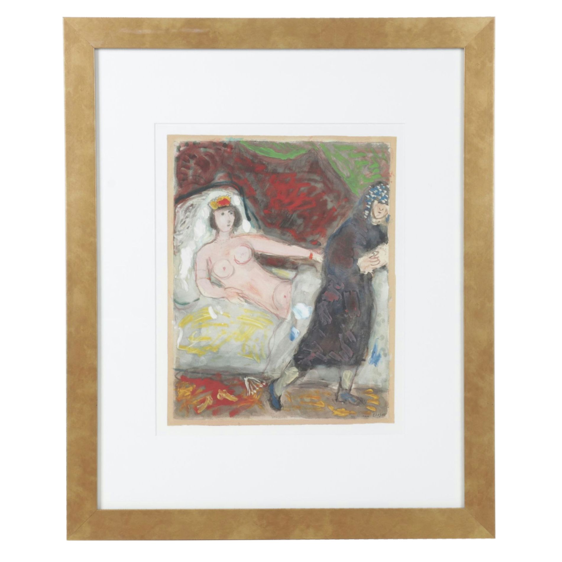 Marc Chagall Offset Lithograph "Joseph and Potiphar’s Wife" | Barnebys