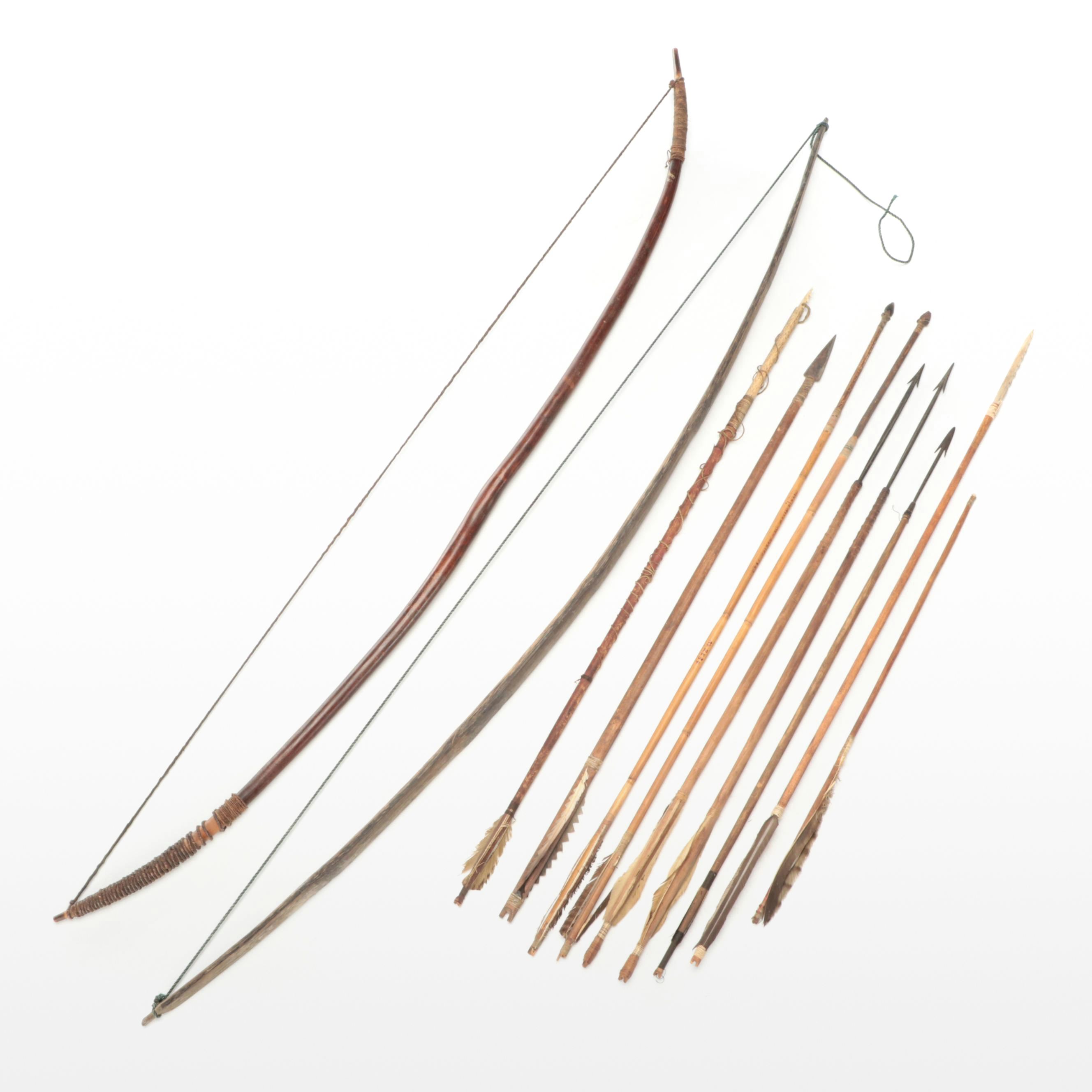 Osage and Other Indigenous Bow with Navajo, Inuit and Other Arrows ...
