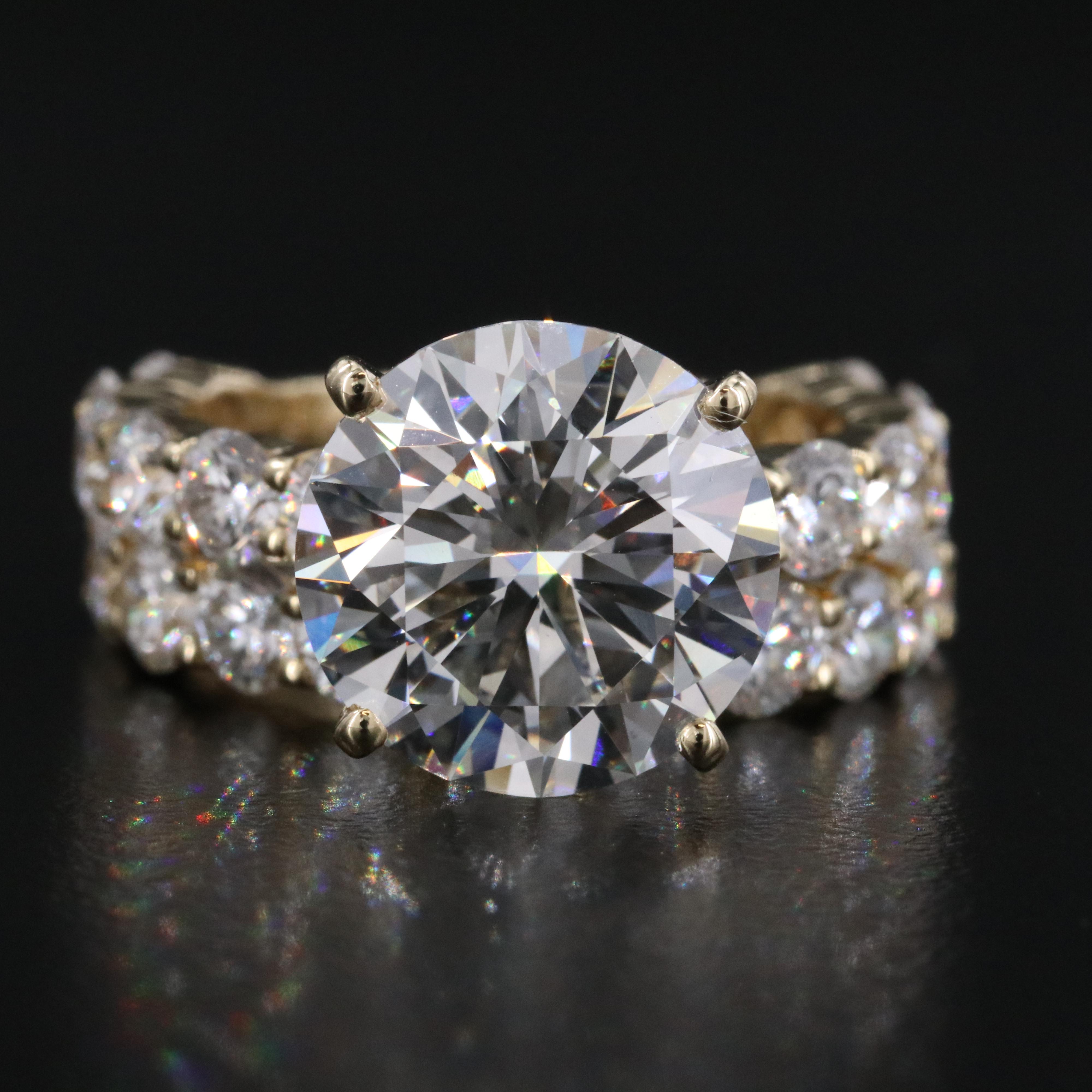 14K 10.04 CTW Lab Grown Diamond Ring and Band with IGI Report | Barnebys