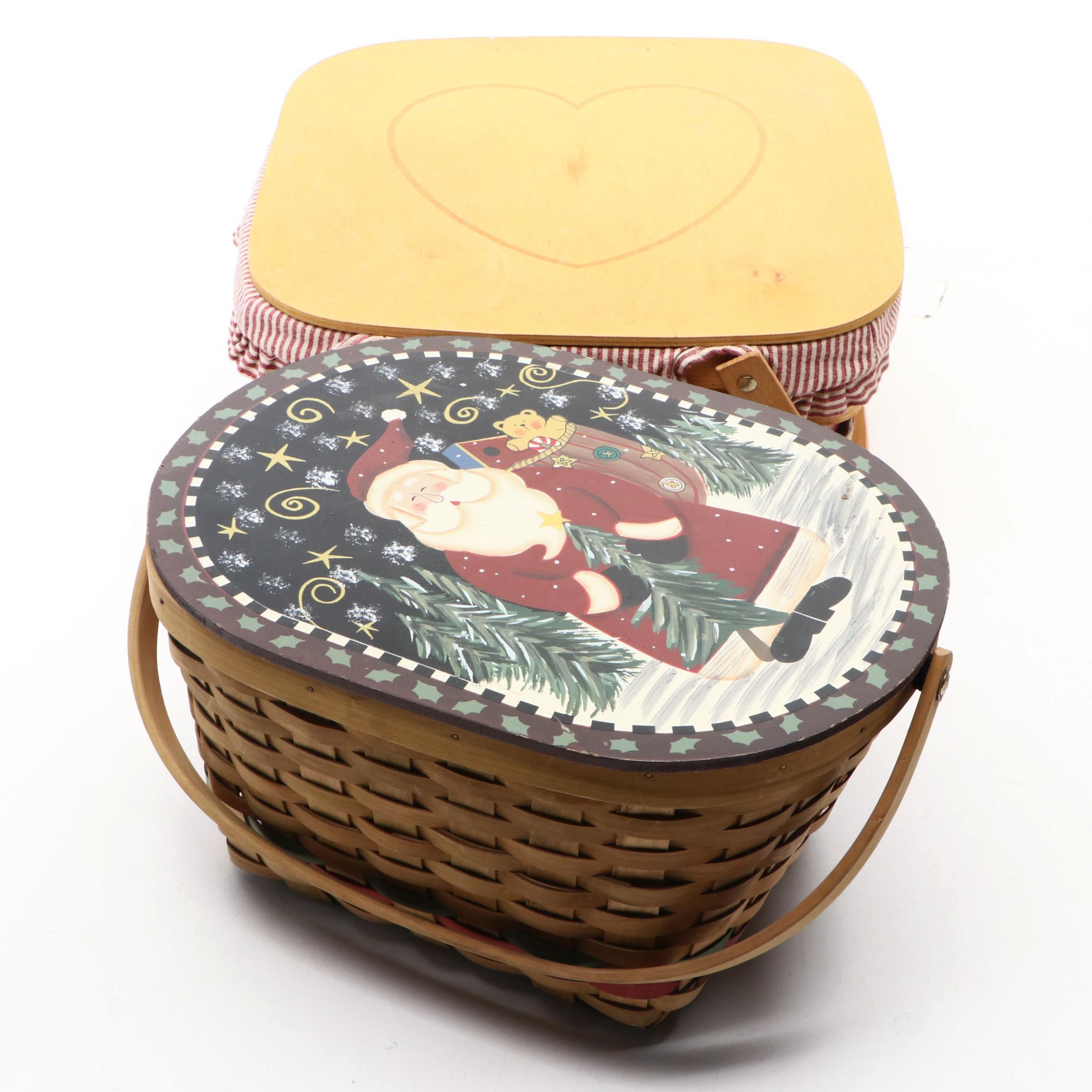 Santa Claus and Heart Outline Lidded Baskets | Barnebys