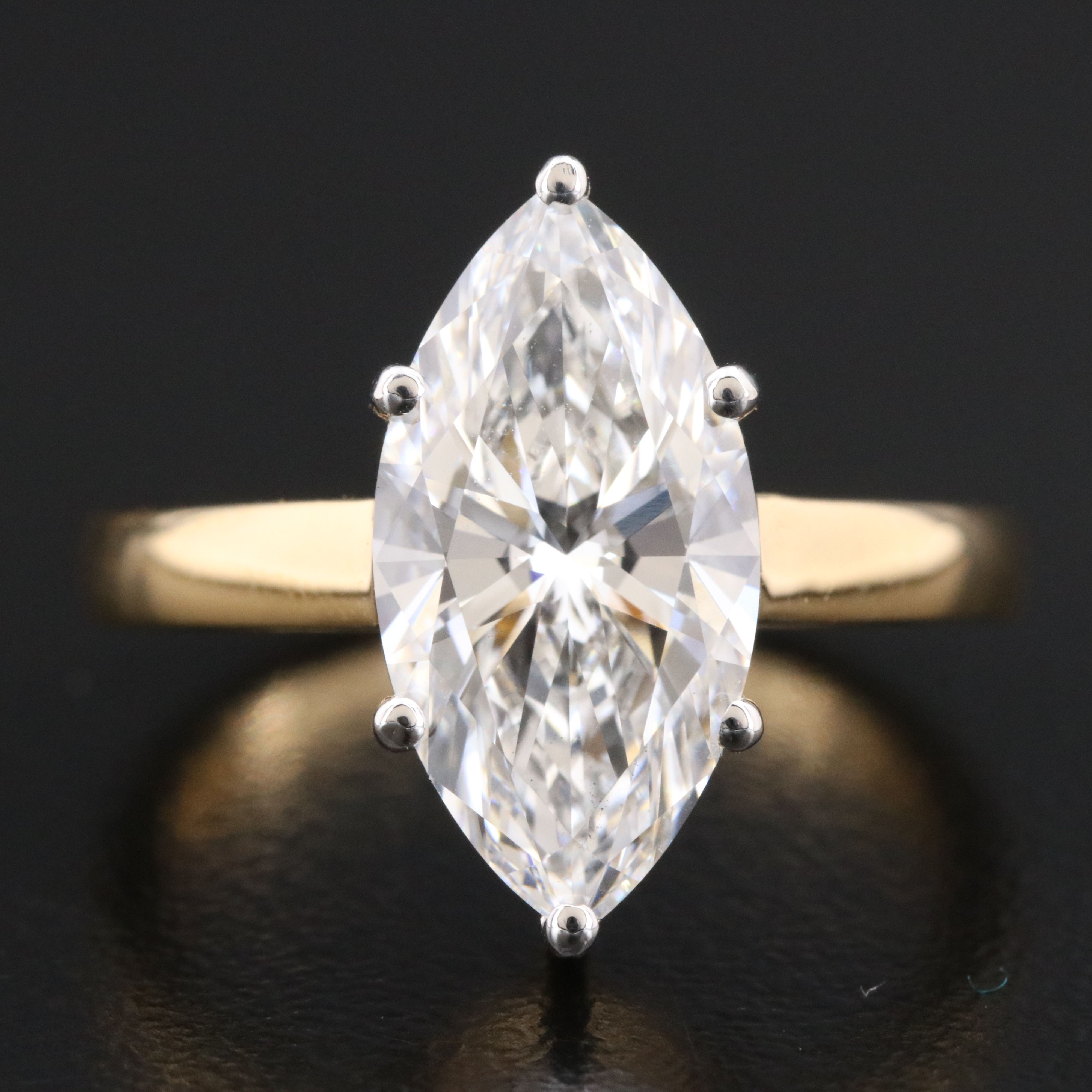 18K 2.86 CT Lab Grown Diamond Solitaire Ring with IGI Report | Barnebys