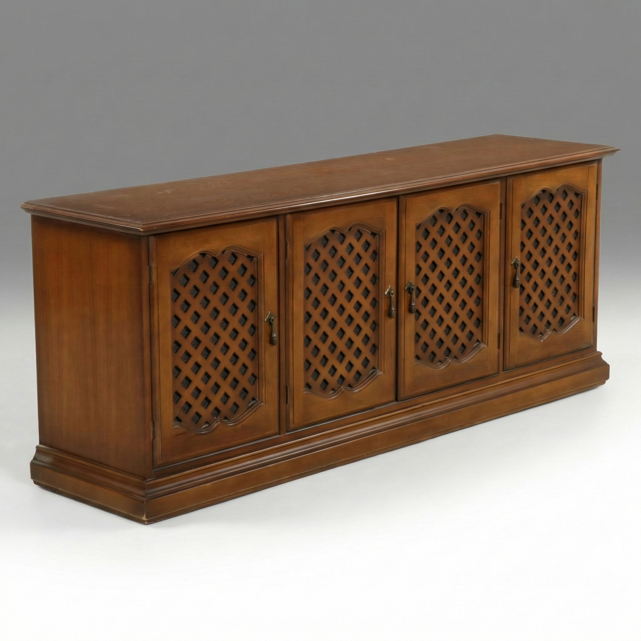 Oak Console Cabinet with Garrard Turntable and Stereophonic Amplifier ...