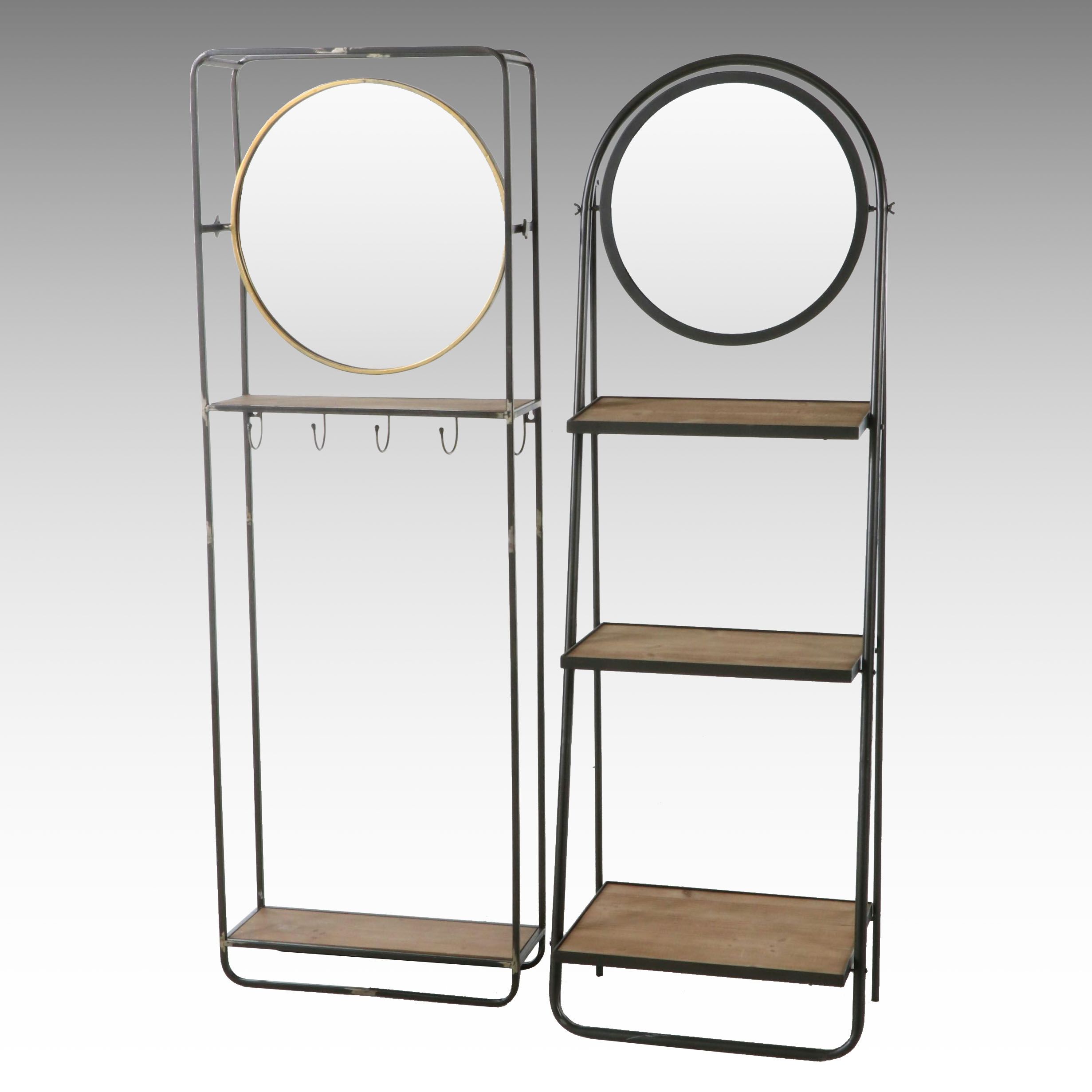 Contemporary Metal Hall Tree and Free Standing Shelving Unit | Barnebys
