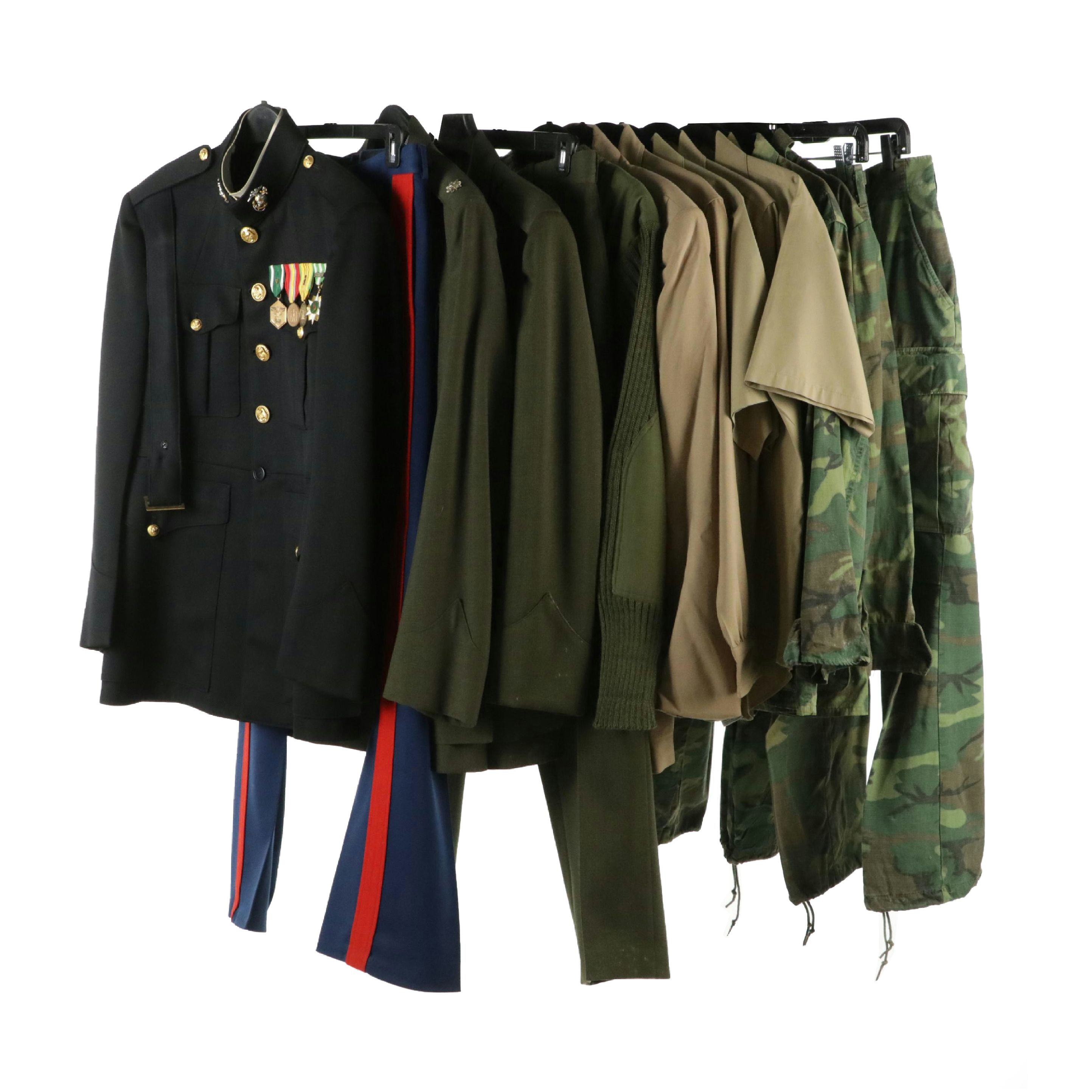 Vietnam Era USMC Blue Dress, Service, and Combat Utility/ERDL Uniforms ...