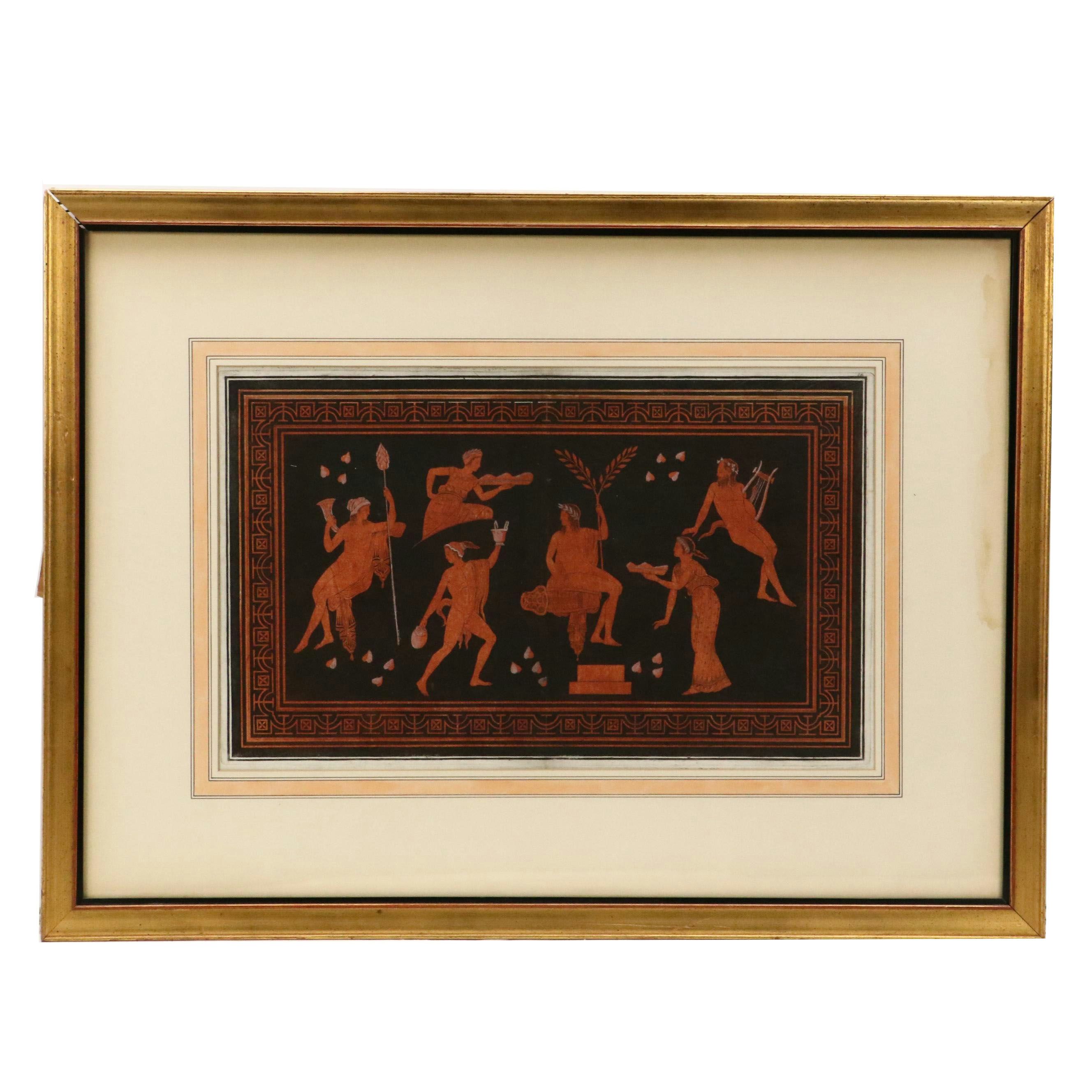 Etching With Aquatint "Dionysus and Apollo with satyrs and maenads ...