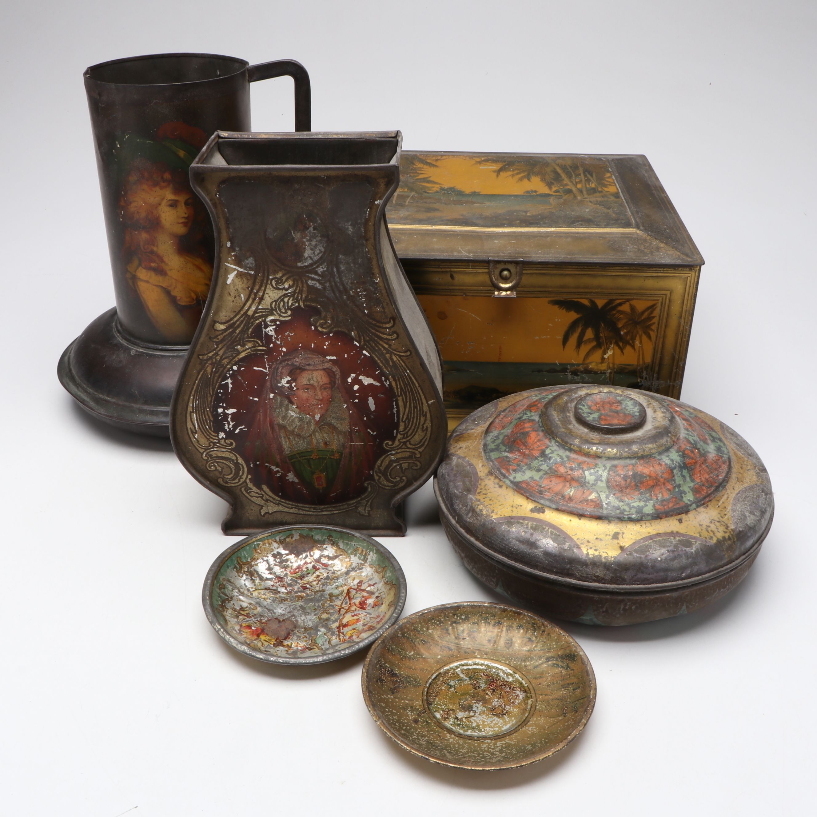 Globe Soap Co. and Morse's Boxes with Vase, Pitcher and Dishes, Early ...