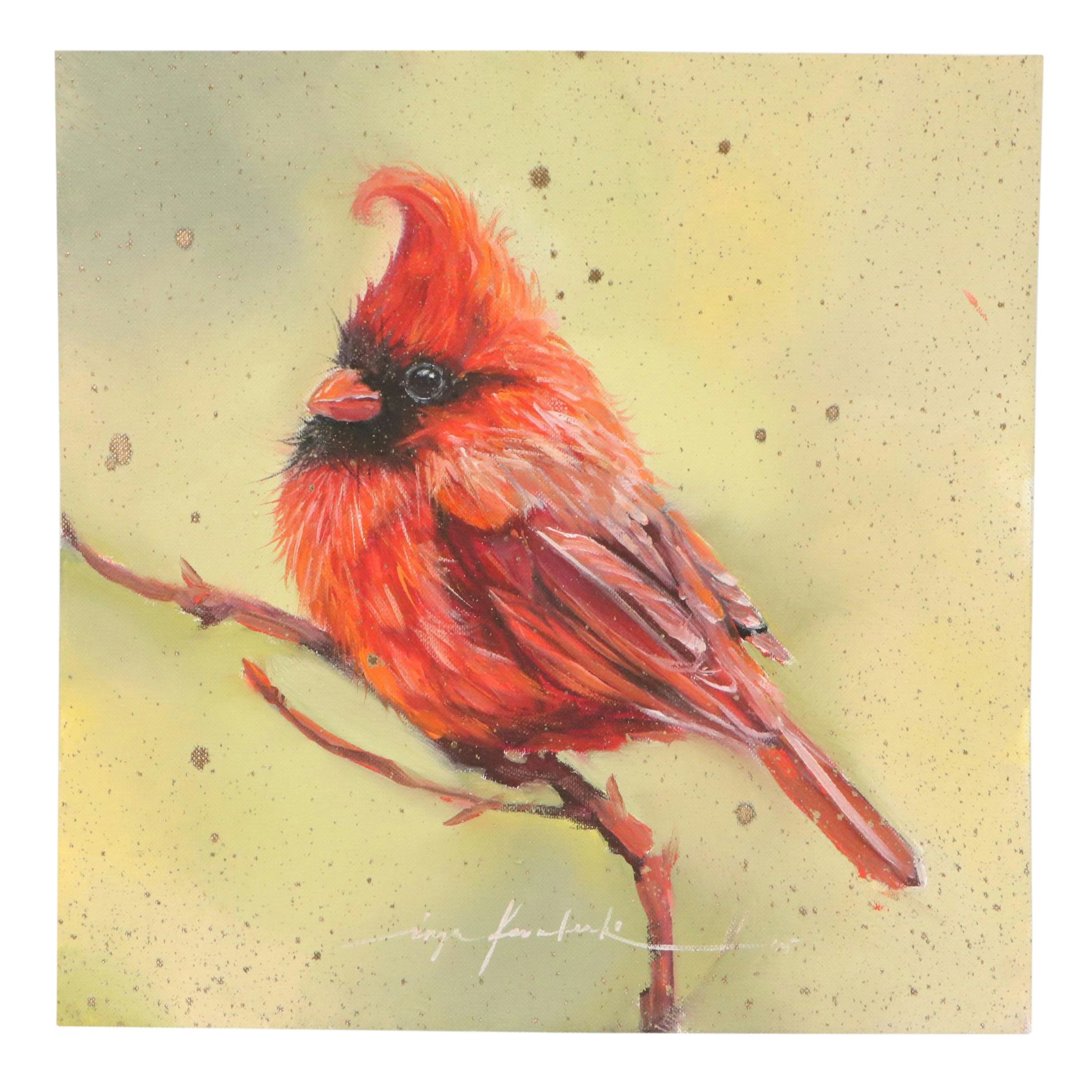 Inga Kovalenko Oil Painting of Cardinal, 2025 | Barnebys