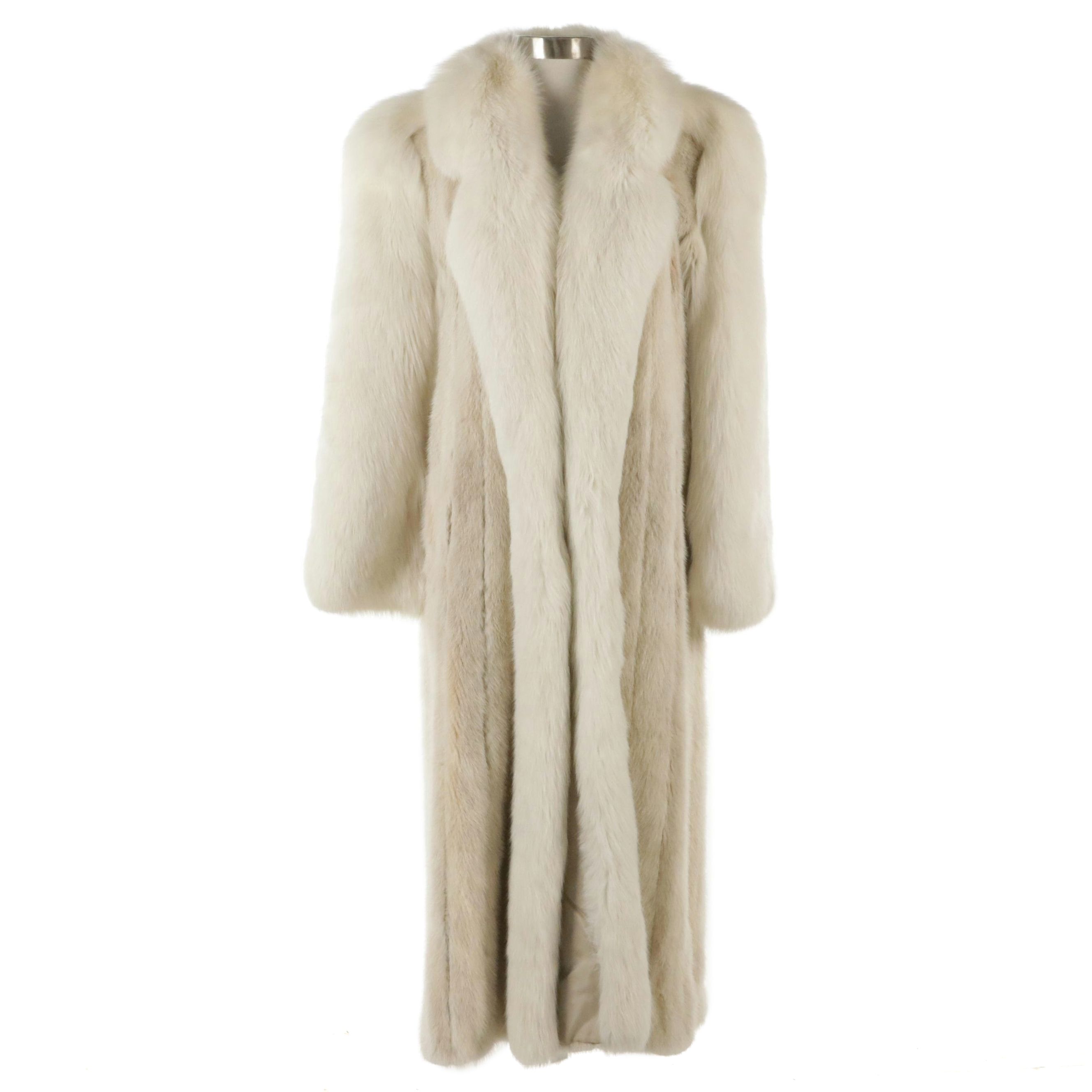 Dyed Shadow Fox and Mink Fur Long Coat | Barnebys