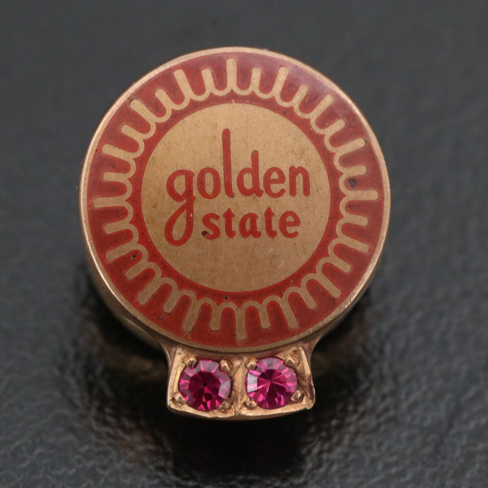 10K Ruby and Enamel Lapel Pin | Barnebys