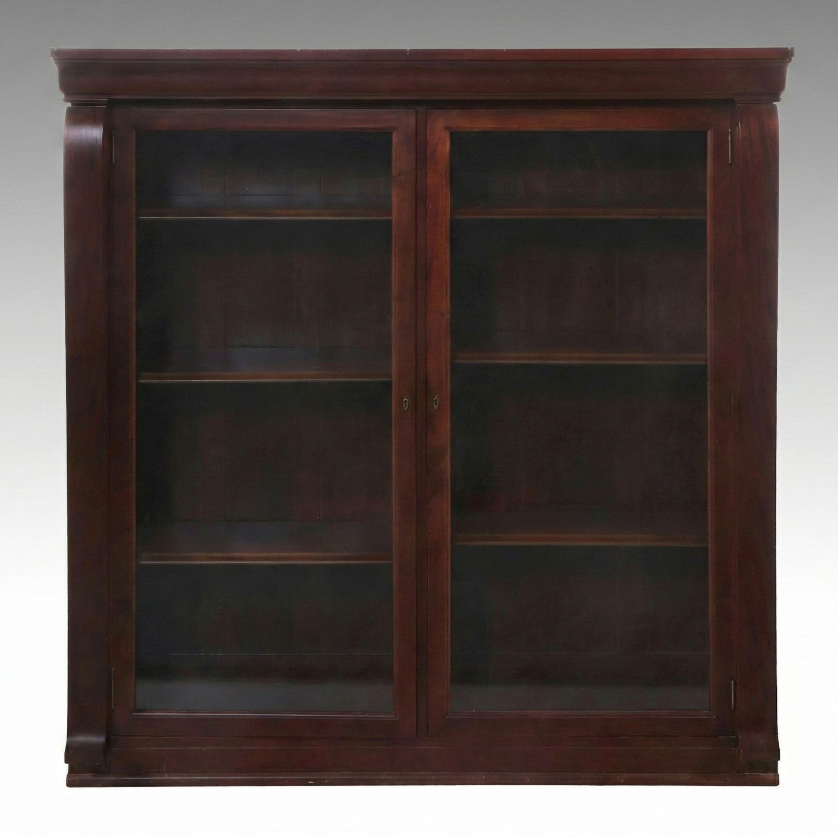 American Empire Mahogany Glass Front Cabinet, Mid to Late 19th Century ...