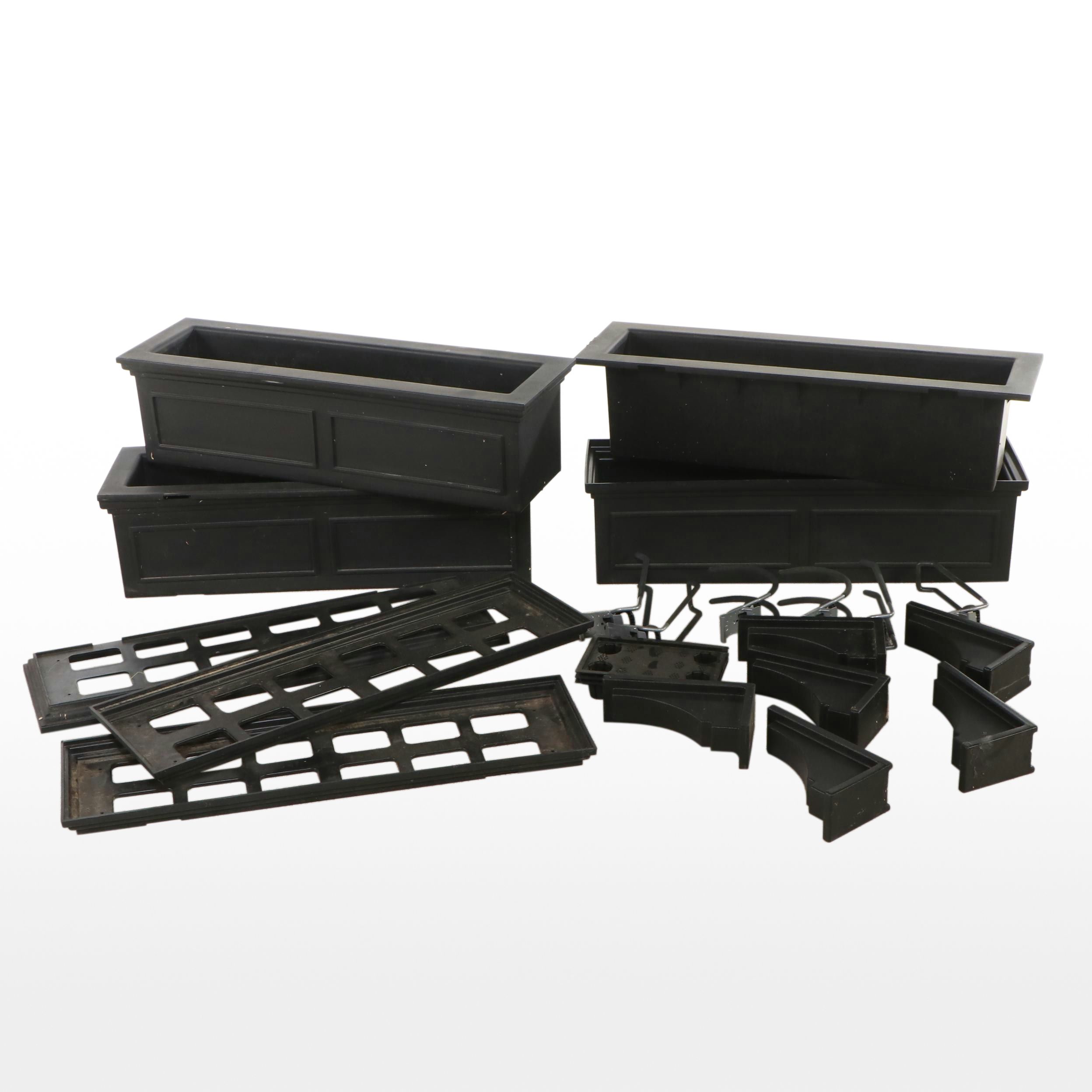 Mayne Fairfield 3' Window Box Planters with Brackets and Overflow ...