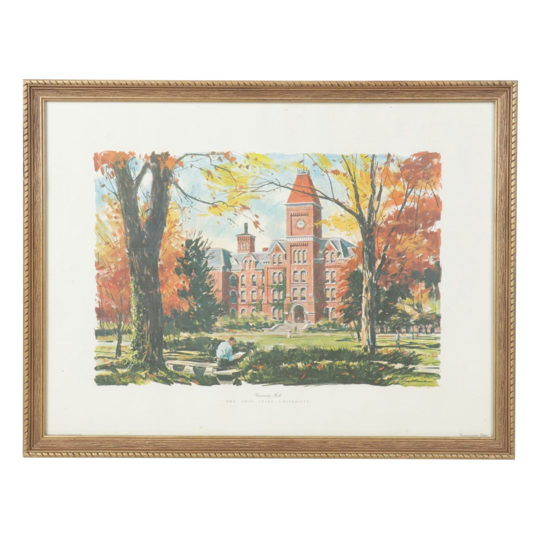 Offset Lithograph After R. Childress "University Hall - Ohio State ...