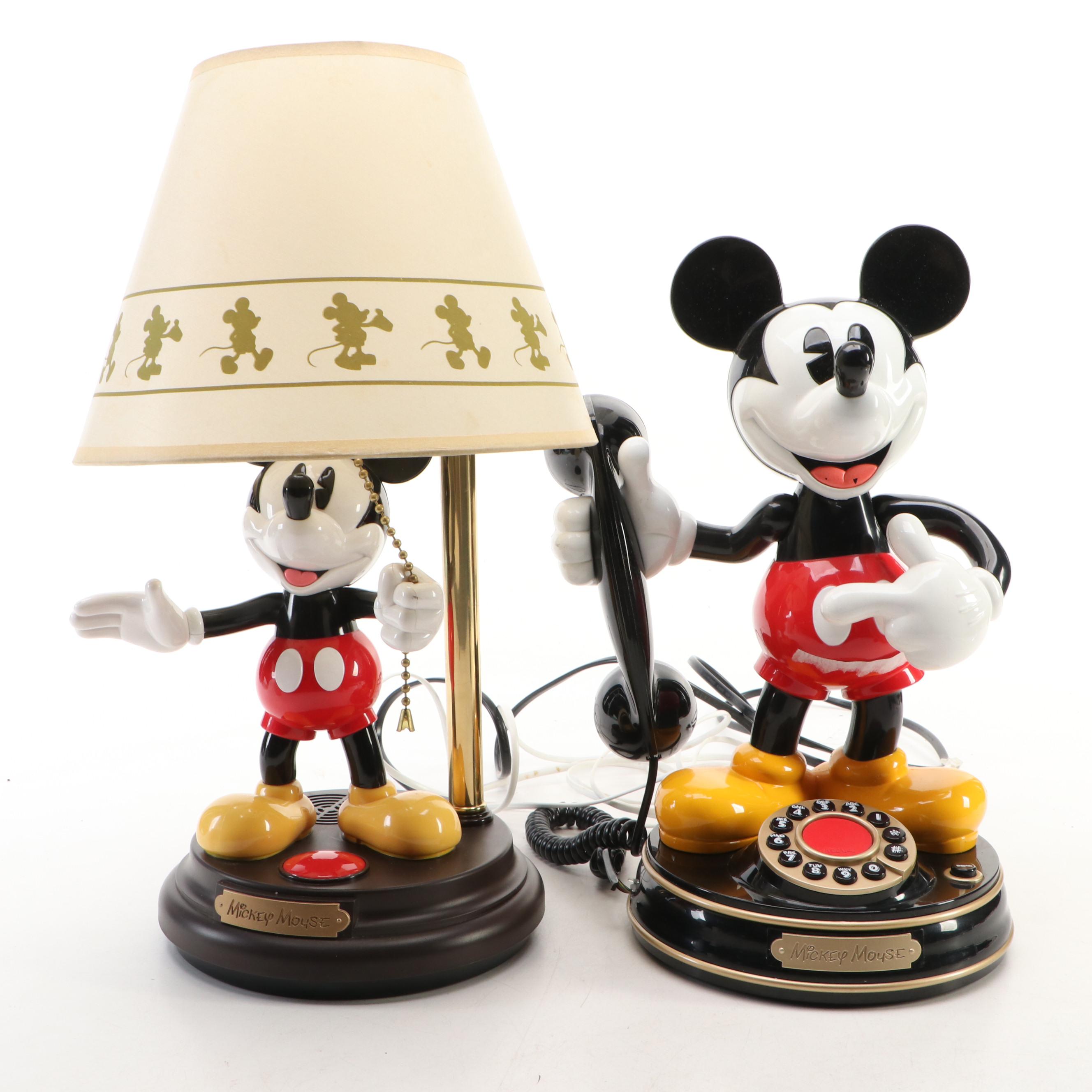 Segan Mickey Mouse Telephone and Lamp, Late 20th Century | Barnebys