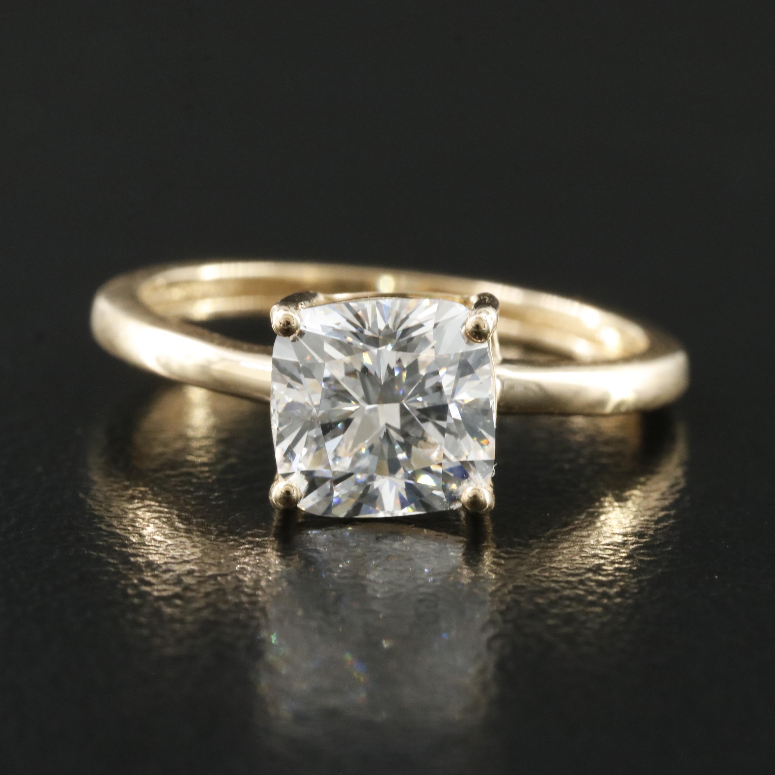 18K 1.53 CT Lab Grown Diamond Solitaire Ring with IGI Report | Barnebys