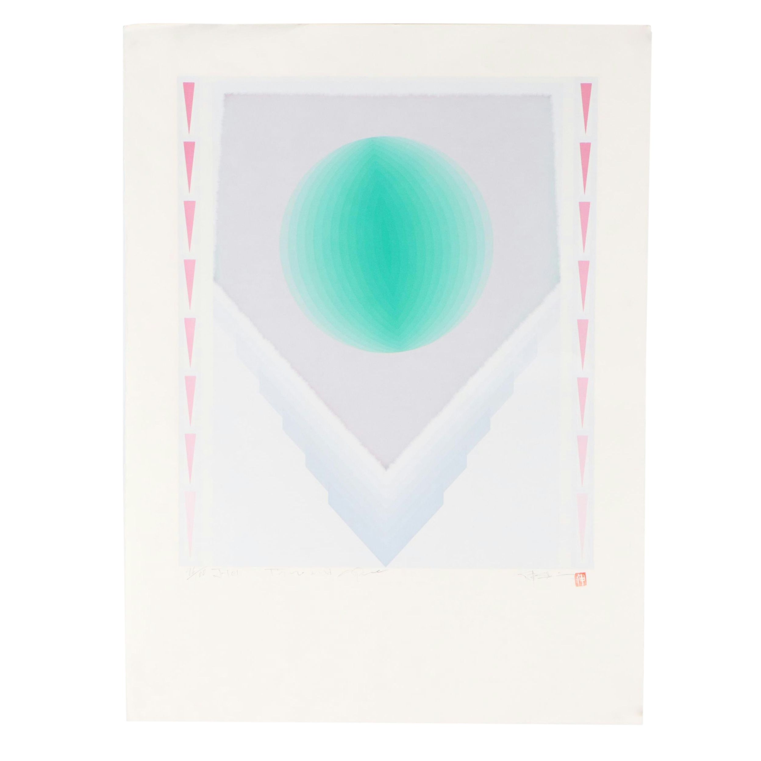 Nobuteru Shimotakahara Op Art Serigraph "Time and Space," Late 20th ...