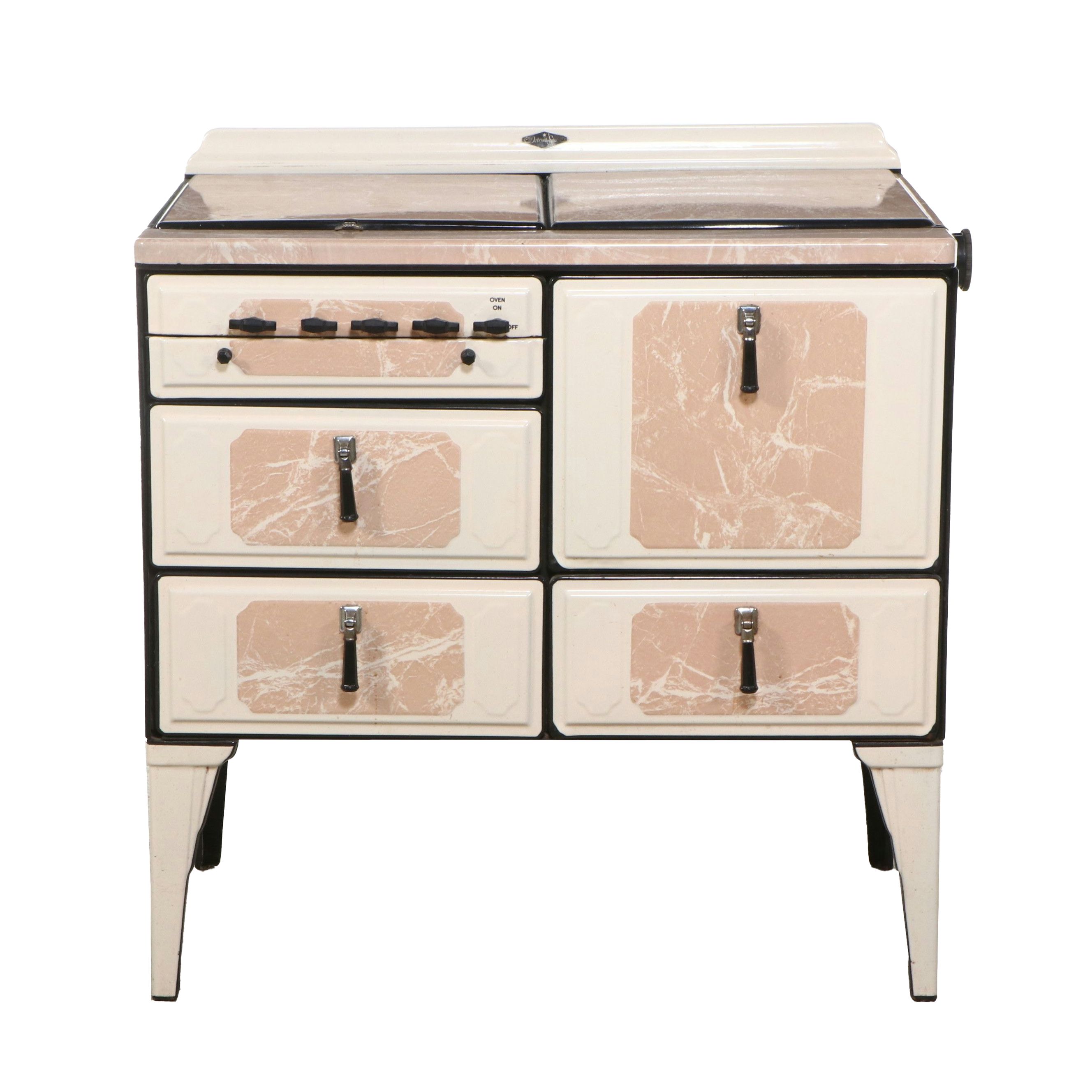 Detroit Gas Star Art Deco Style Enamel Stove, Early to Mid-20th Century ...